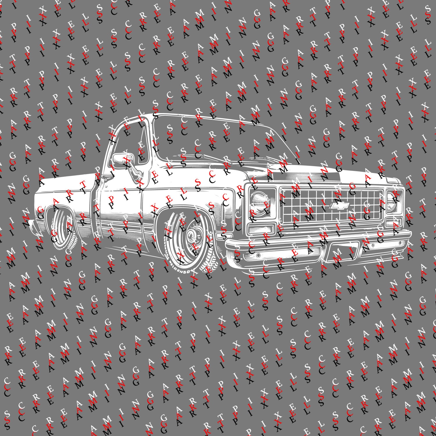 Chevy Squarebody Slammed C10 Digital File, PNG and SVG Files, Chevy C10 ...