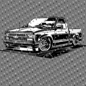 Chevy S10 Mini Truckin Digital File, PNG and SVG Files, Obs Truck ...