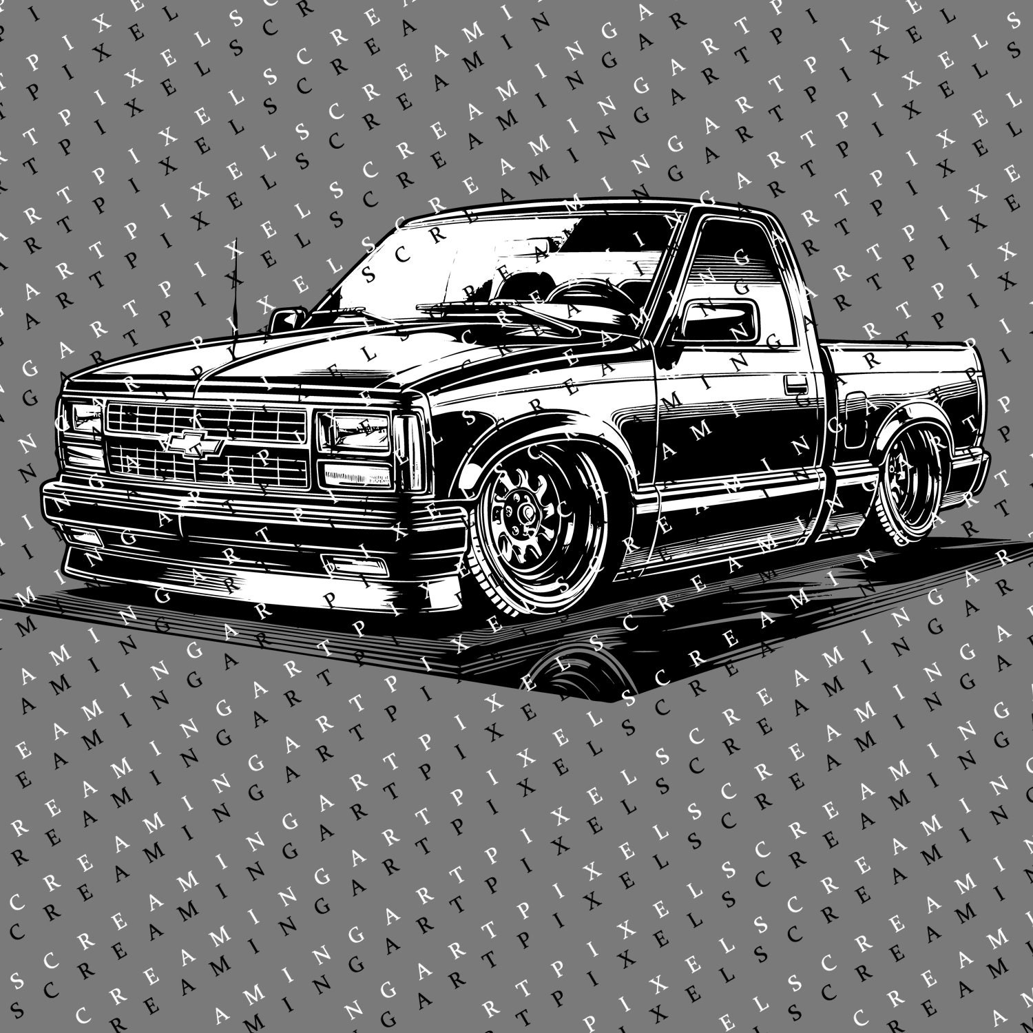 Chevy S10 Mini Truckin Digital File, PNG and SVG Files, Obs Truck ...