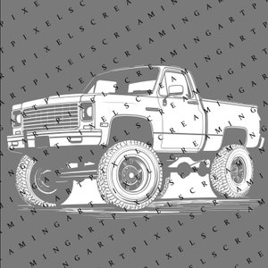 Chevy Squarebody K10 Custom Deluxe Digital File, PNG and SVG Files ...