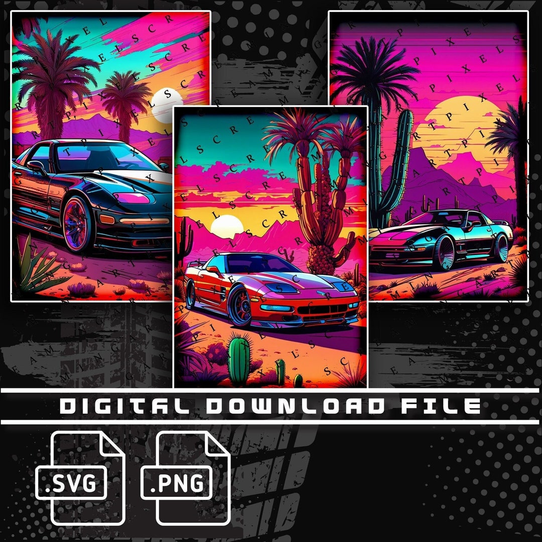 Chevy Corvette, C5, C6, Corvette Svg Png, Digital File 3 Pack, Desert ...