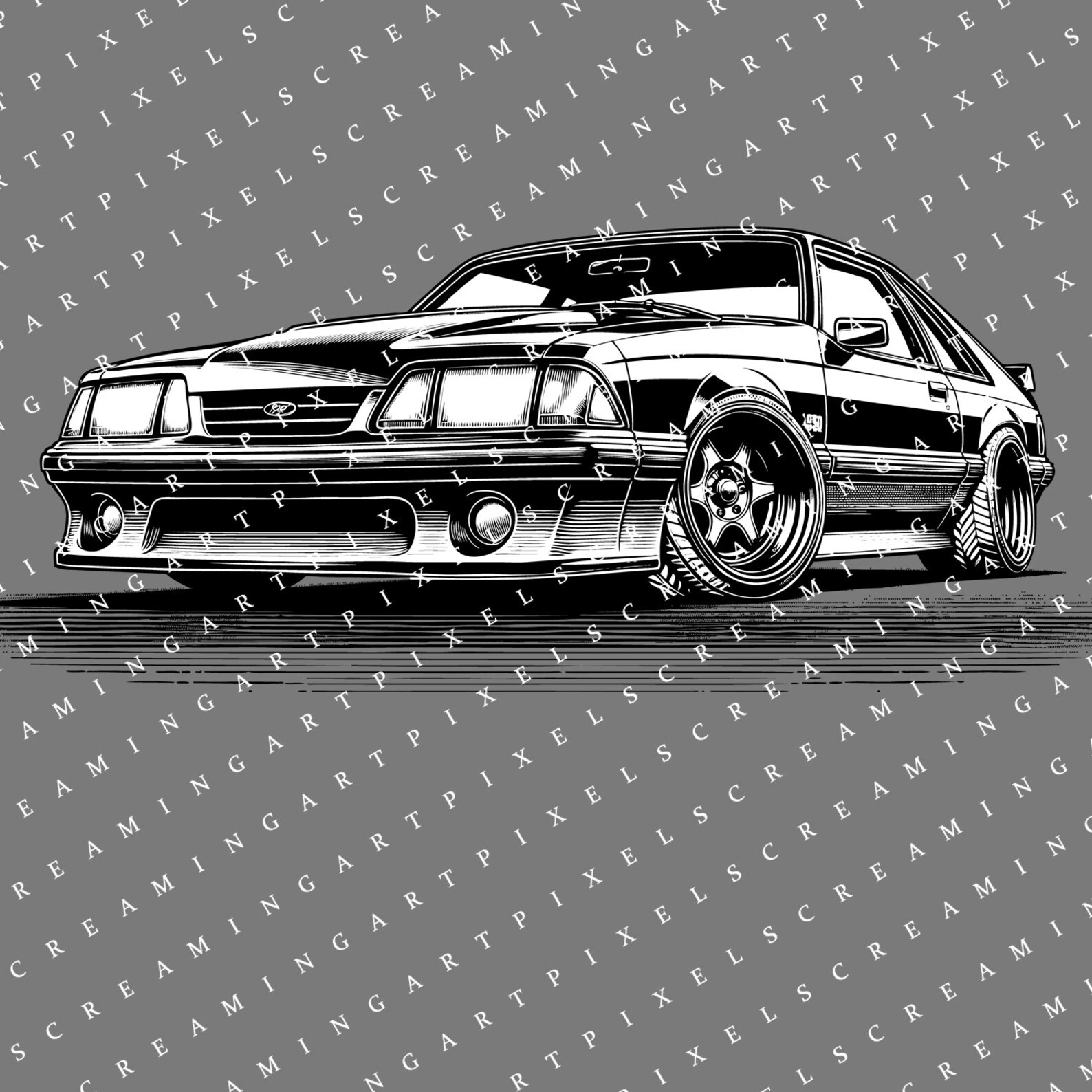 Ford Foxbody Mustang 5.0, Notchback Foxbody Digital File, PNG and SVG ...