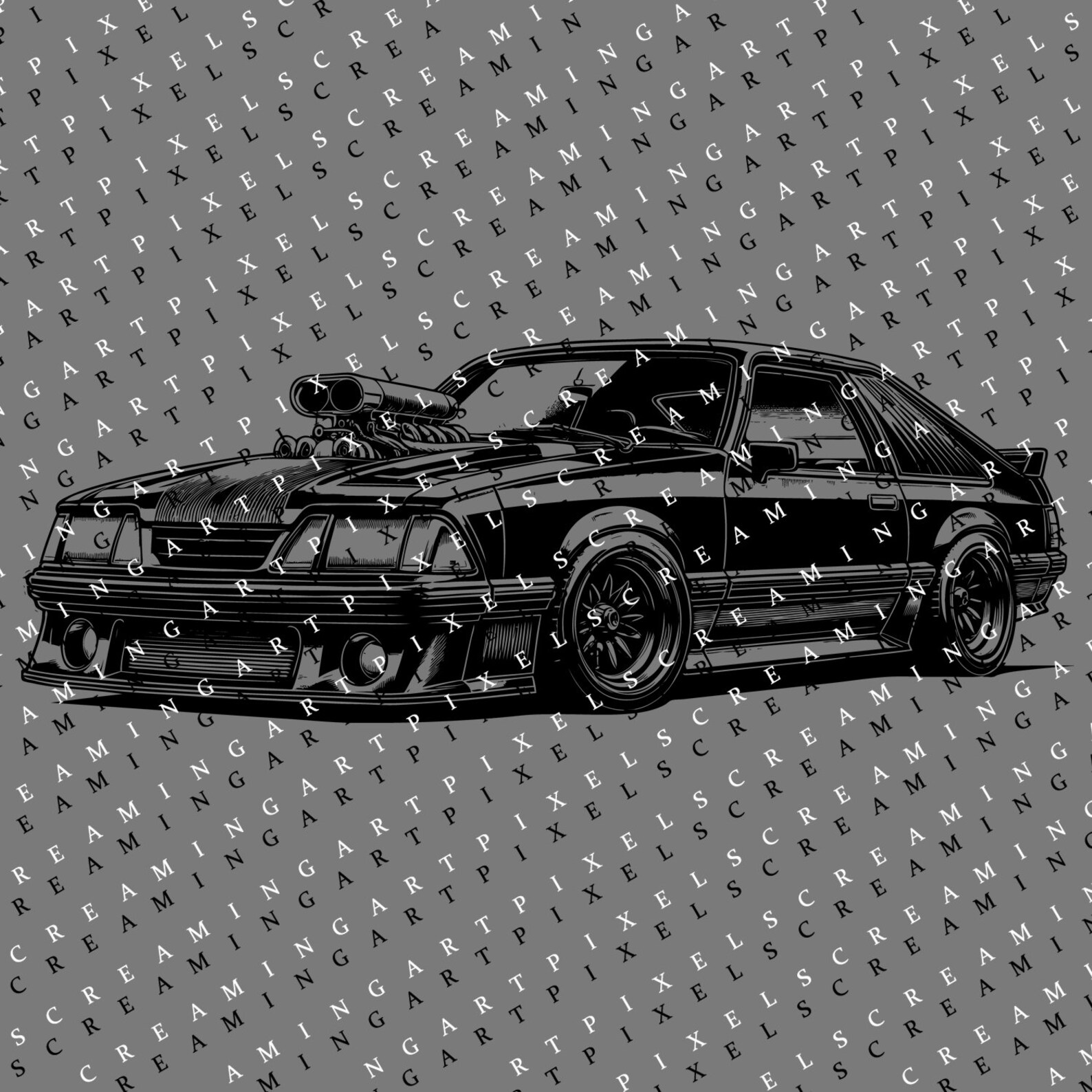 Ford Foxbody Mustang 5.0, Notchback Foxbody Digital File, PNG and SVG ...