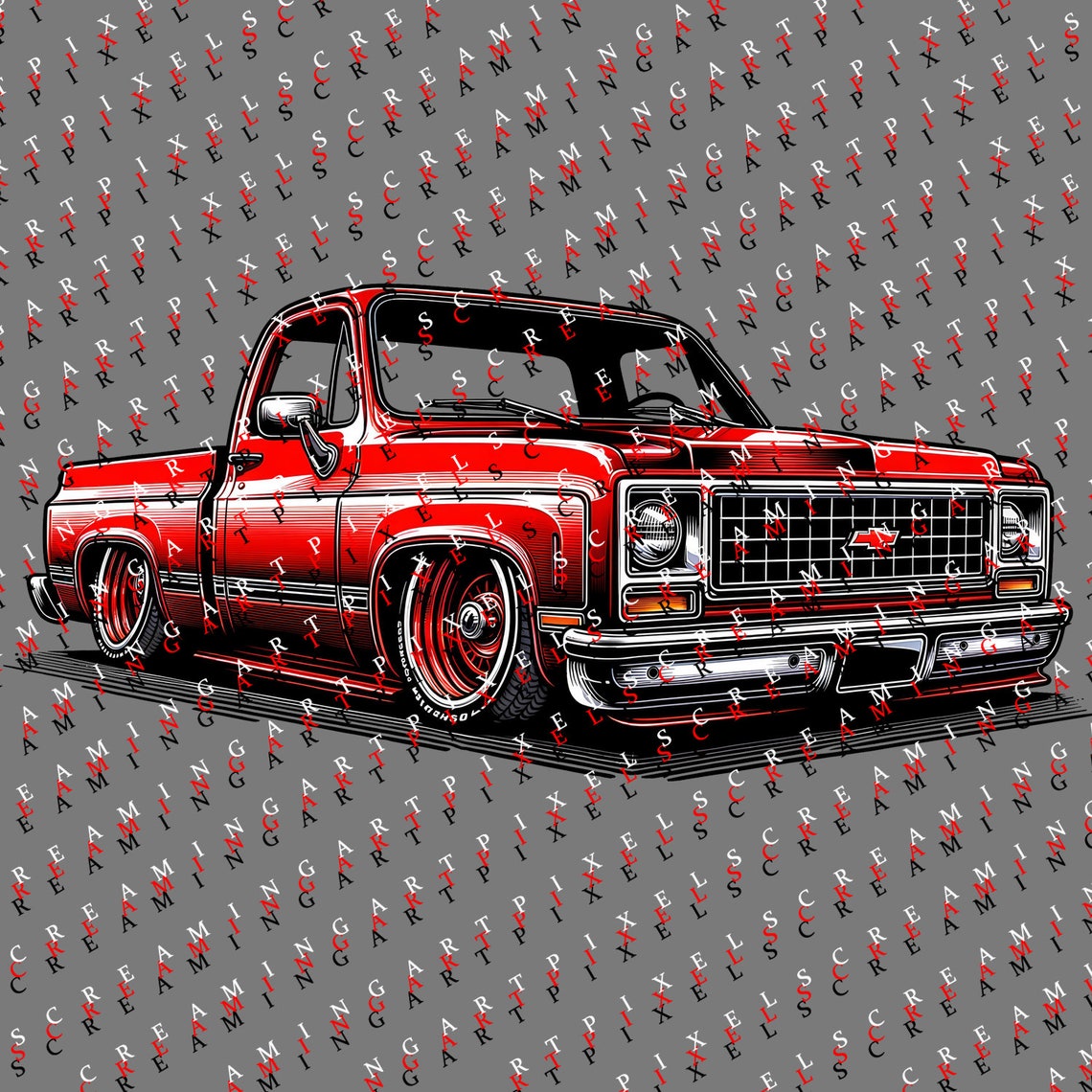 Chevy Squarebody Slammed C10 Digital File, PNG and SVG Files, Chevy C10 ...