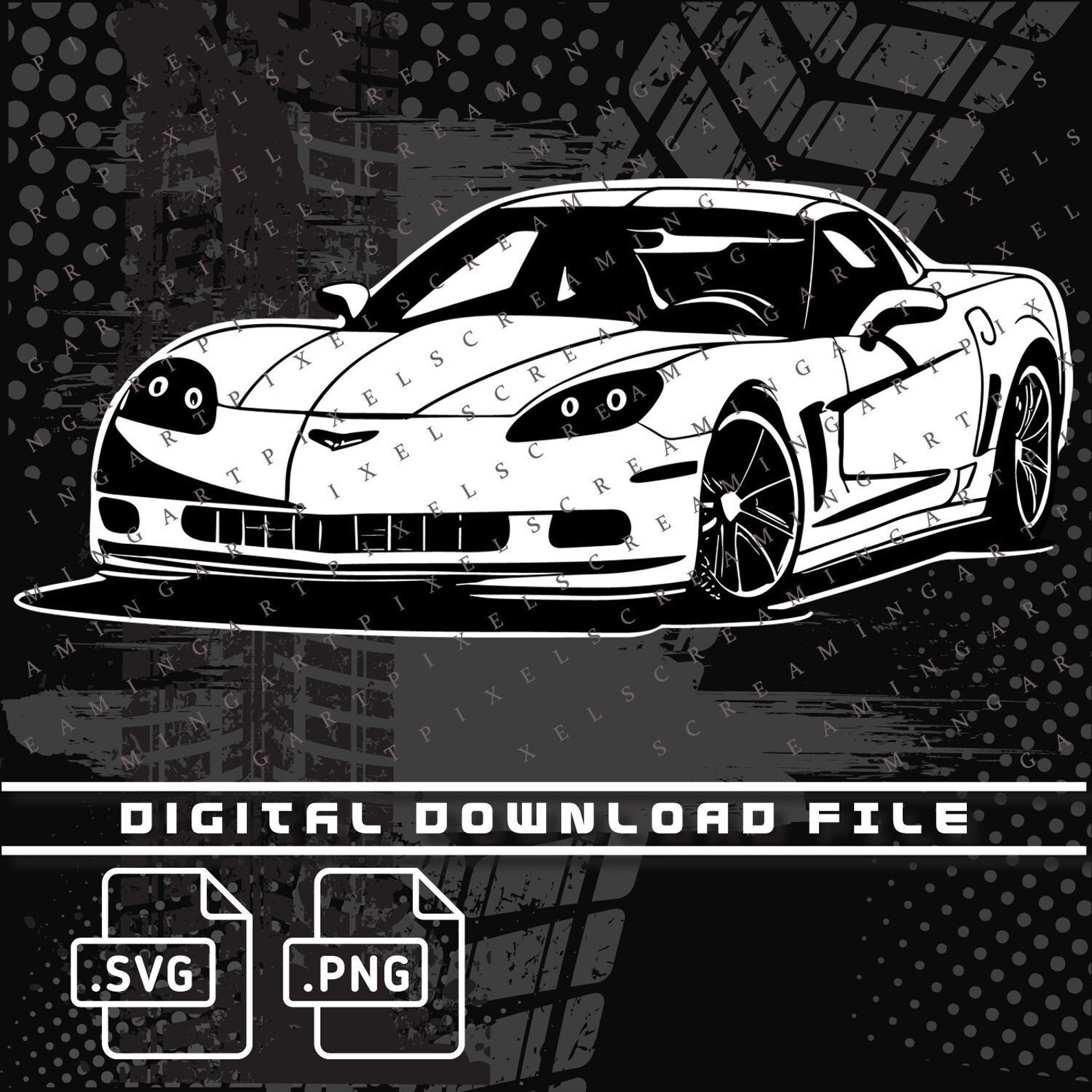 Chevy Corvette Silhouette Digital File, C5, C6 Silhouette, Chevy Racing ...