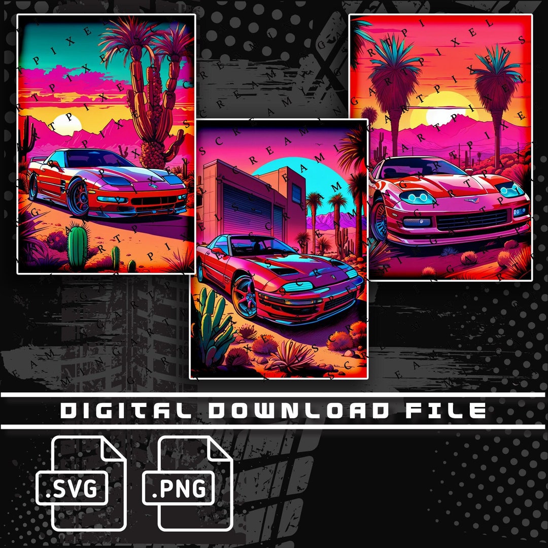 Chevy Corvette, C5, C6, Corvette Svg Png, Digital File 3 Pack, Desert ...