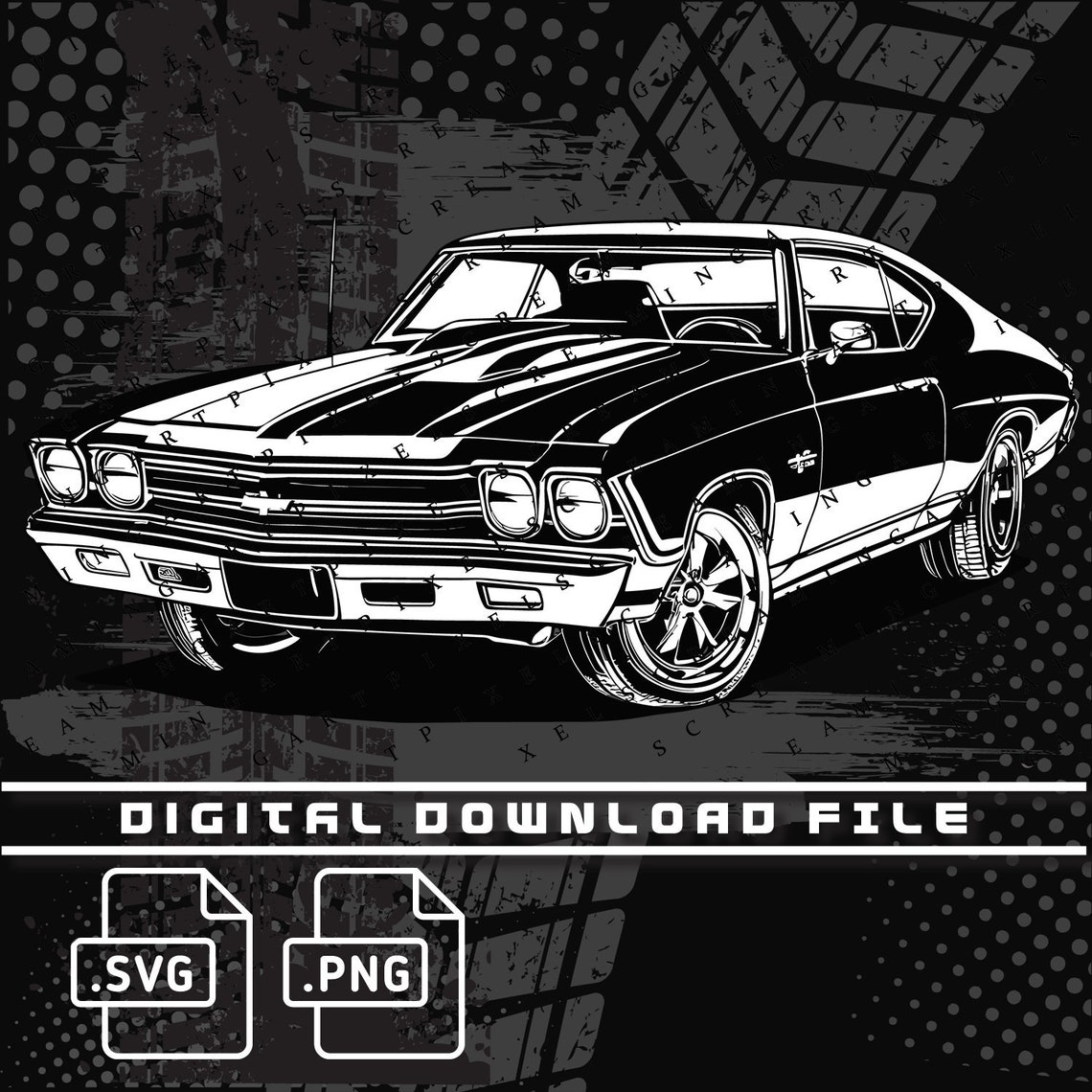 Chevy Chevelle SS, Chevelle Silhouette Digital File, Png & Svg File ...