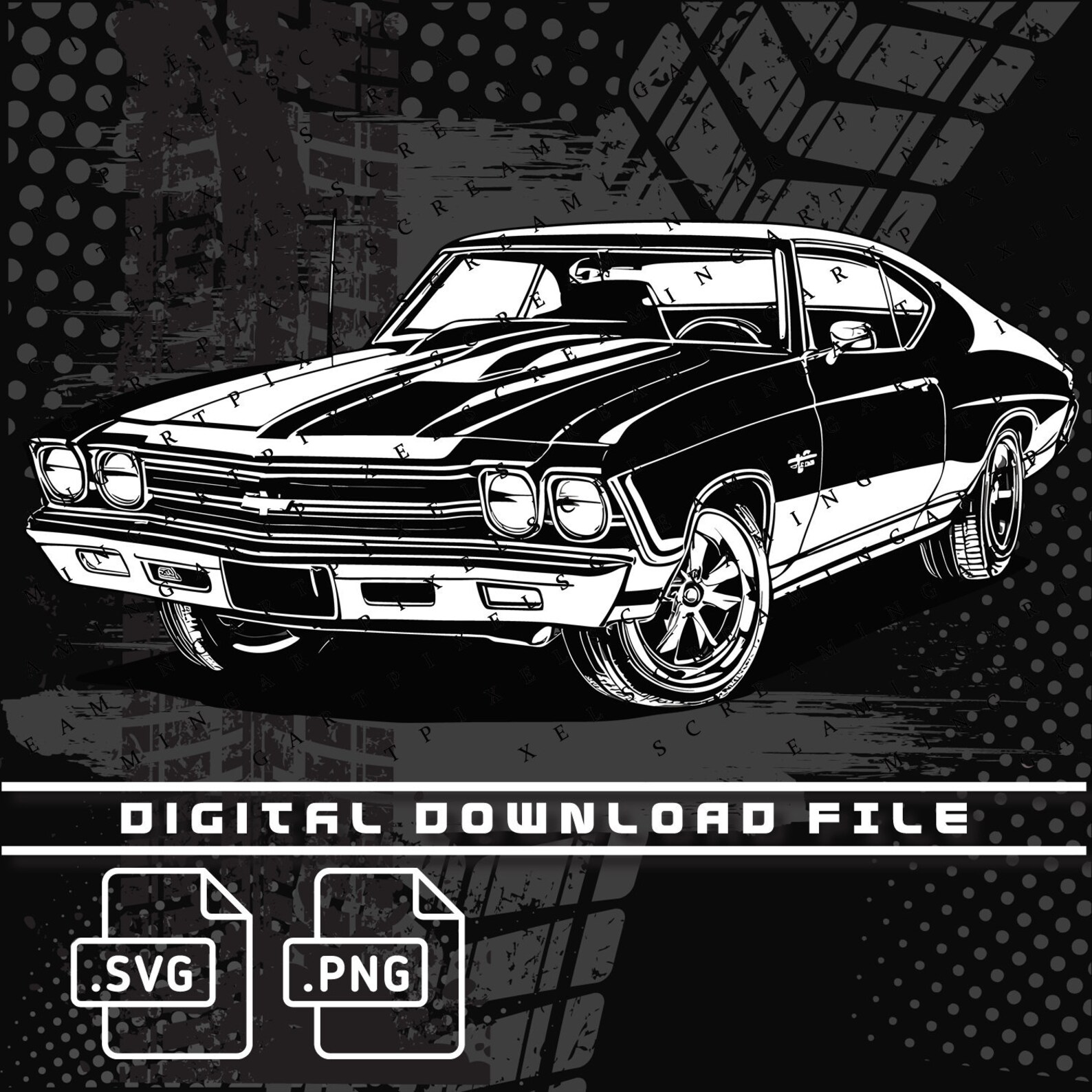 Chevy Chevelle SS, Chevelle Silhouette Digital File, Png & Svg File ...