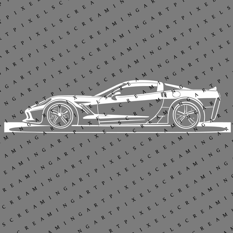 Chevy Corvette Silhouette Digital File, C5, C6 Silhouette, Chevy Racing ...
