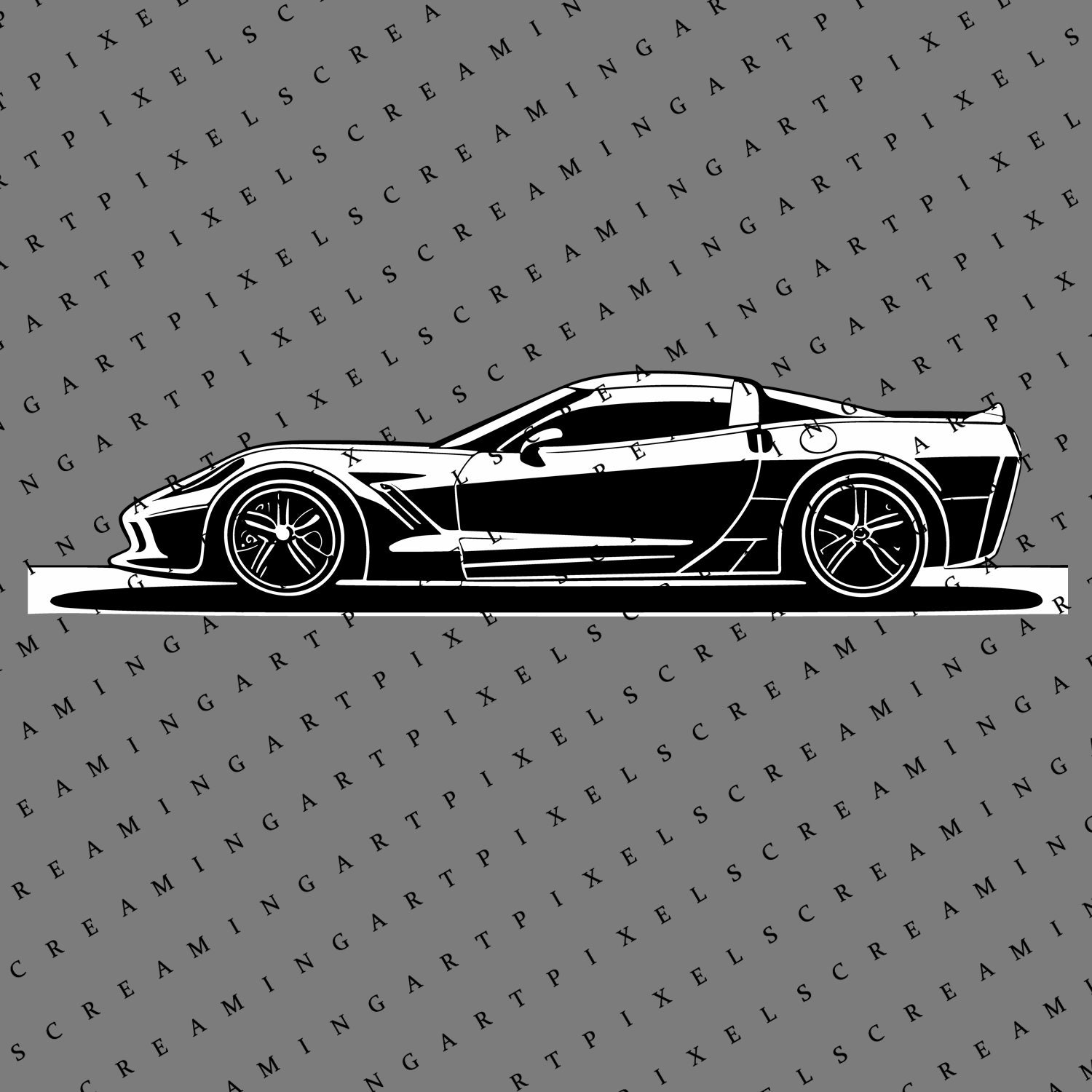 Chevy Corvette Silhouette Digital File, C5, C6 Silhouette, Chevy Racing ...