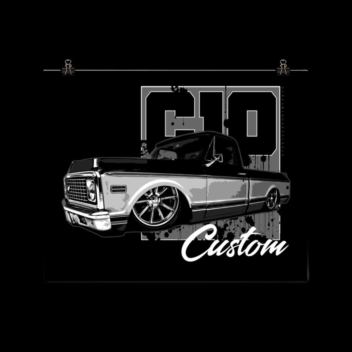 Chevy Custom C10 Truck Poster C10 Fine Art Print, Chevrolet Truck ...