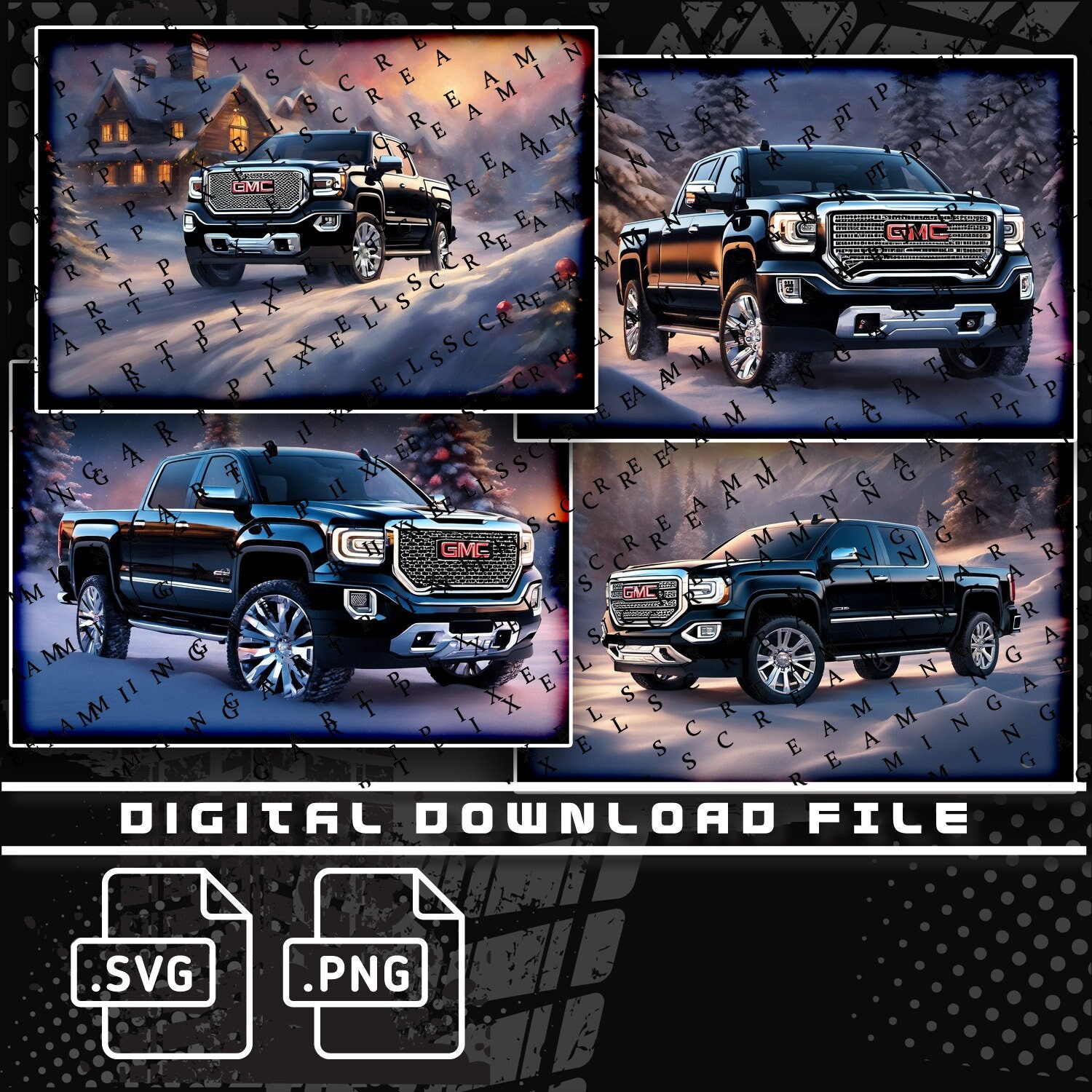 2017 GMC 1500, GMC Denali Truck 4 Pack, Duramax Diesel Truck, Christmas ...