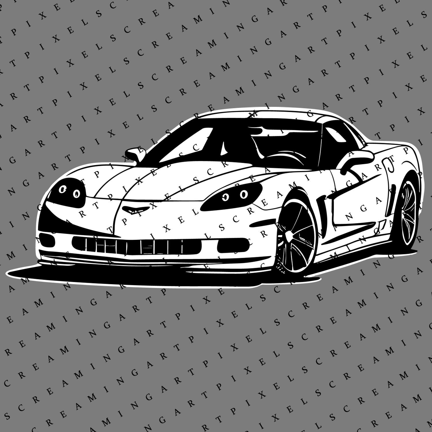 Chevy Corvette Silhouette Digital File, C5, C6 Silhouette, Chevy Racing ...