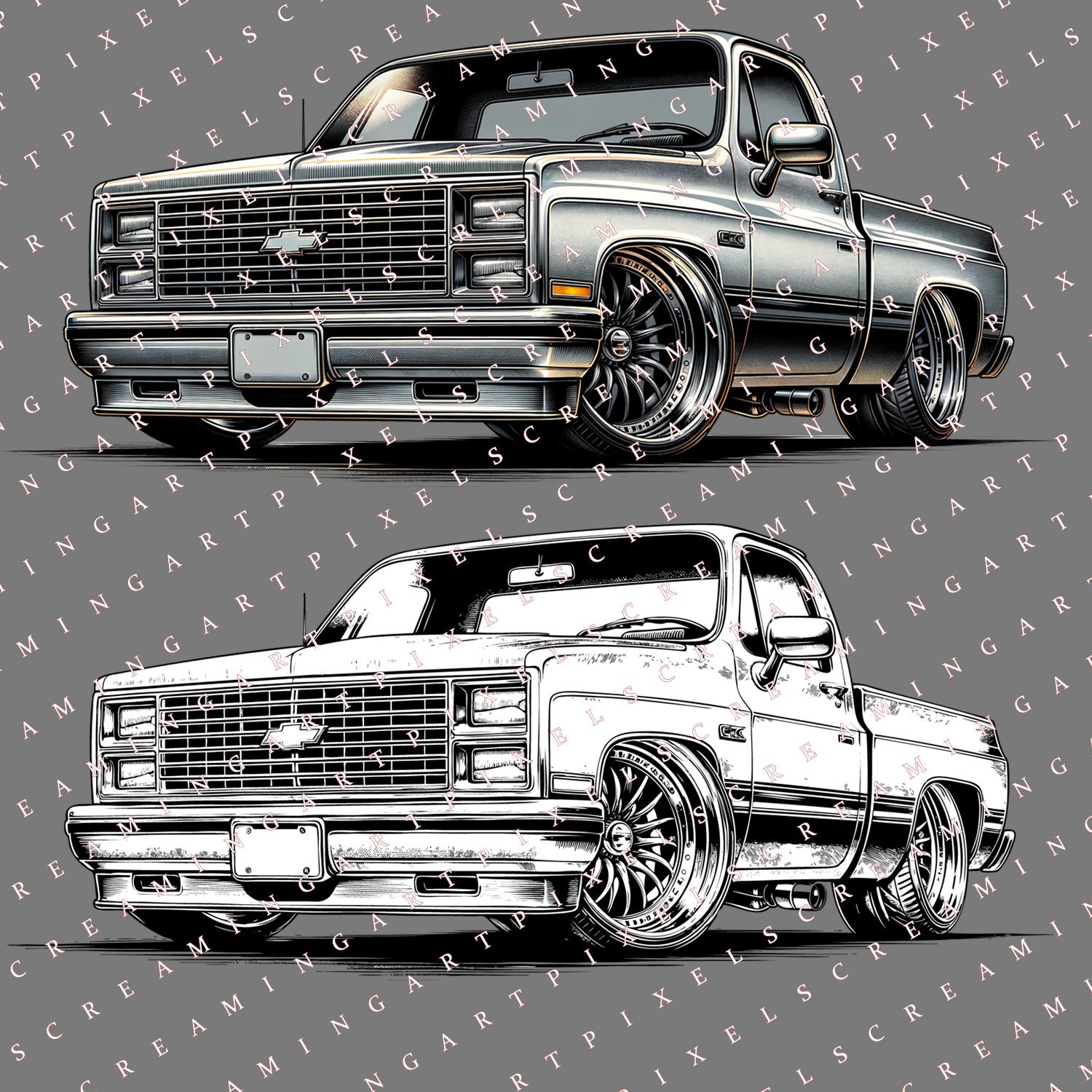Chevy Squarebody Obs Ck Truck Digital File, PNG and SVG Files, Chevy ...