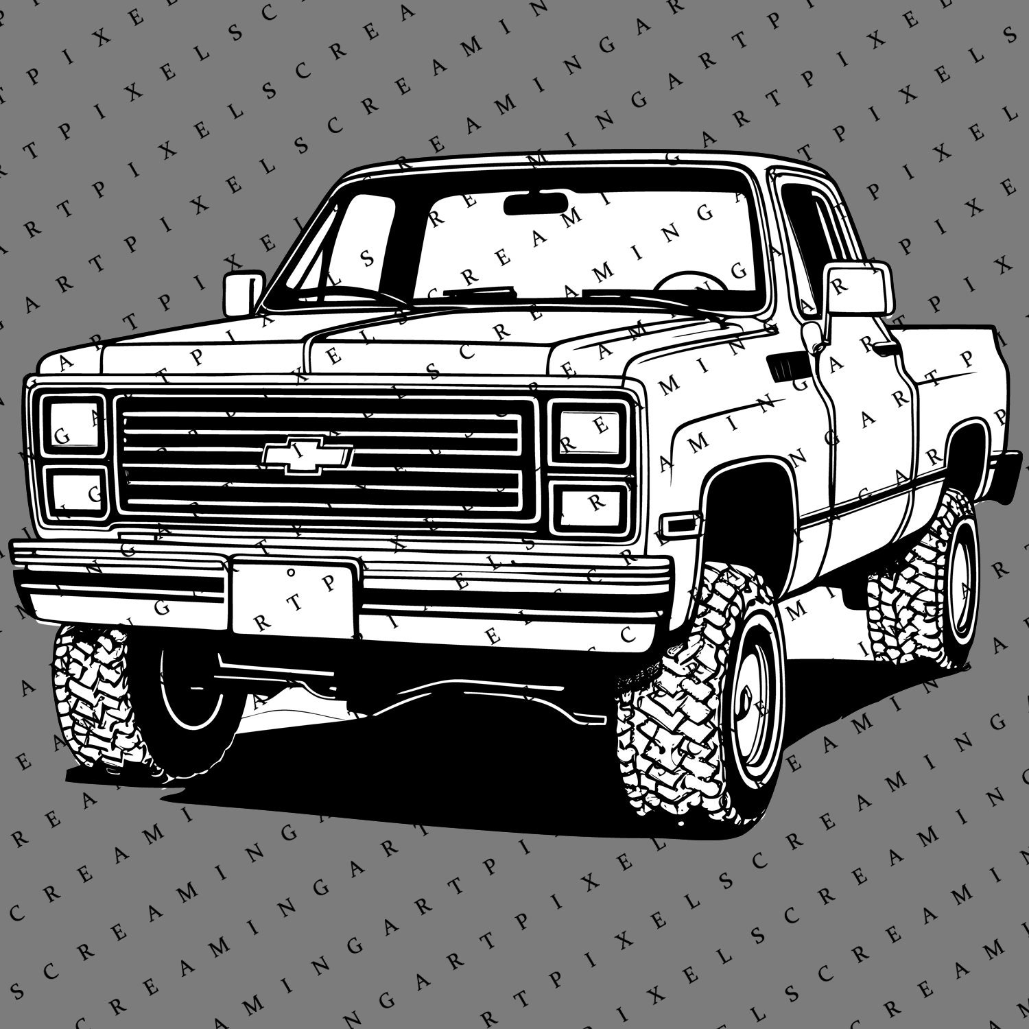 Chevy Squarebody K20 Custom Deluxe Digital File, PNG and SVG Files ...