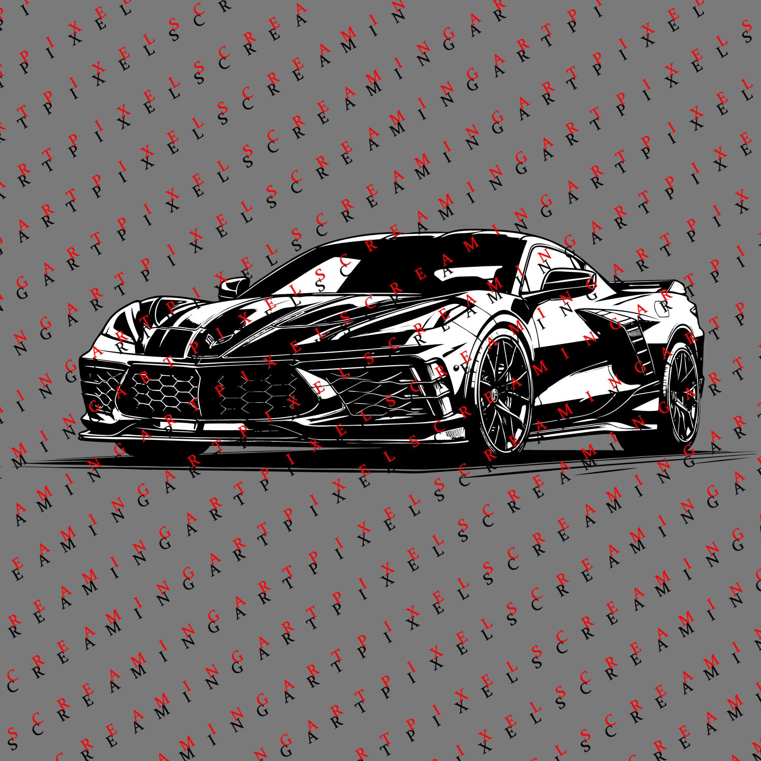 2024 Chevy Corvette C8 Silhouette Digital File, C8 Silhouette, Chevy ...