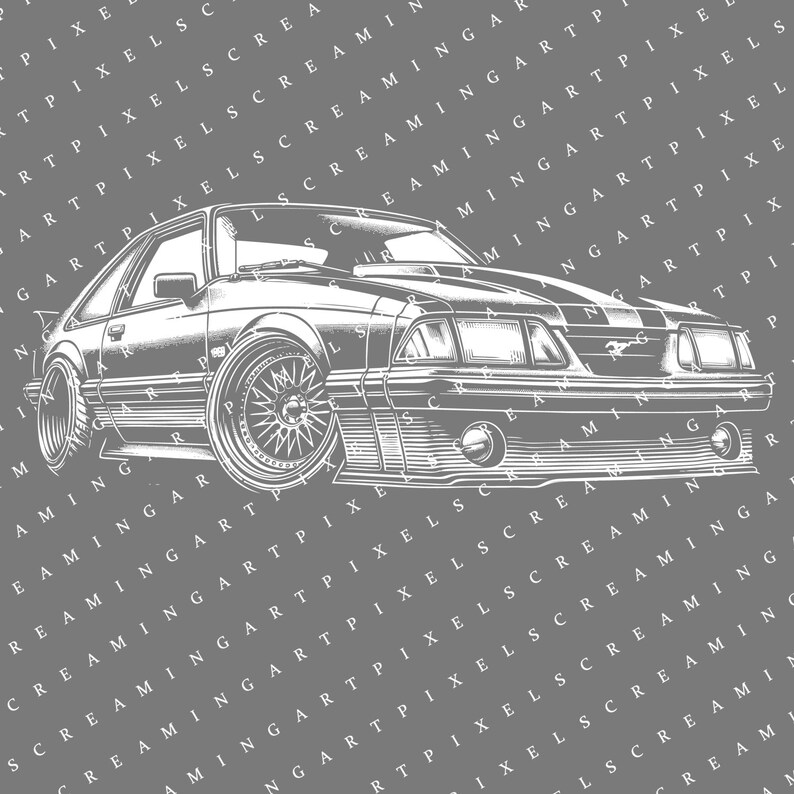 Ford Foxbody Mustang 5.0, Notchback Foxbody Digital File, PNG and SVG ...