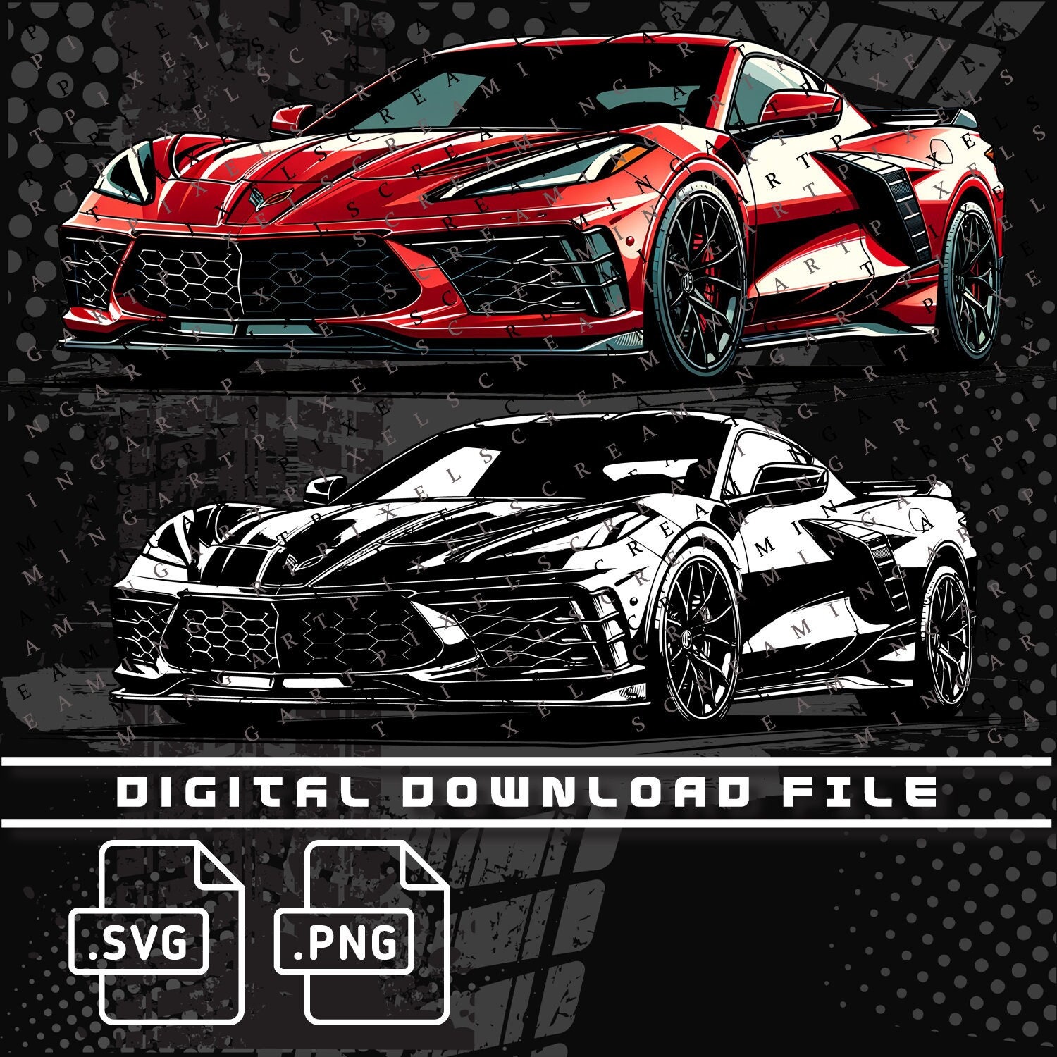 2024 Chevy Corvette C8 Silhouette Digital File, C8 Silhouette, Chevy ...
