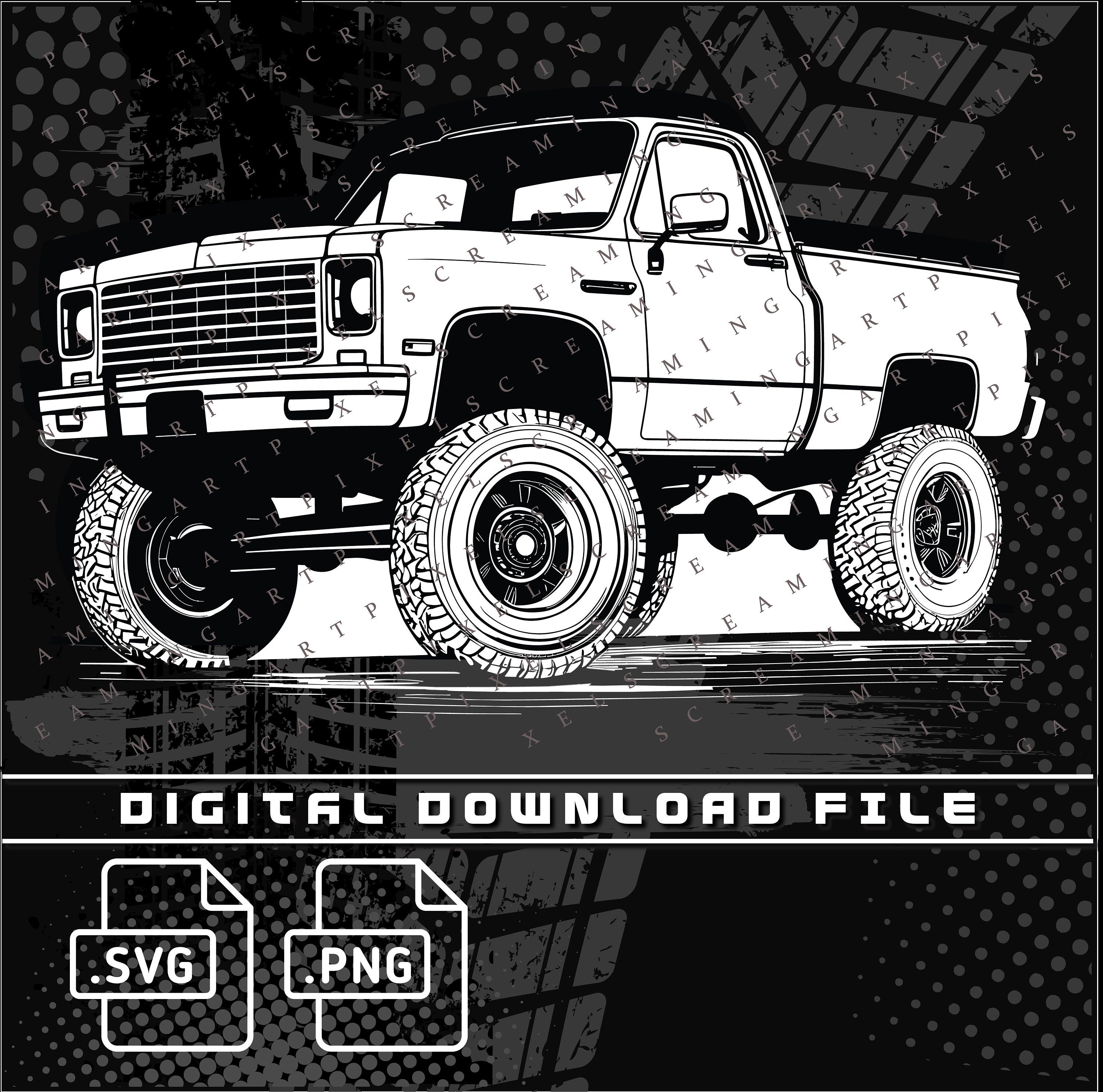 Chevy Squarebody K10 Custom Deluxe Digital File, PNG and SVG Files ...