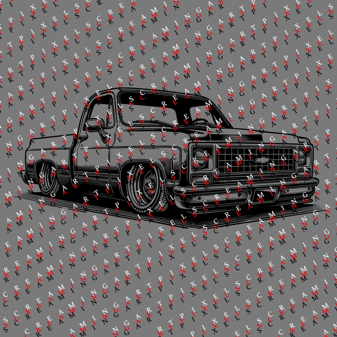 Chevy Squarebody Slammed C10 Digital File, PNG and SVG Files, Chevy C10 ...