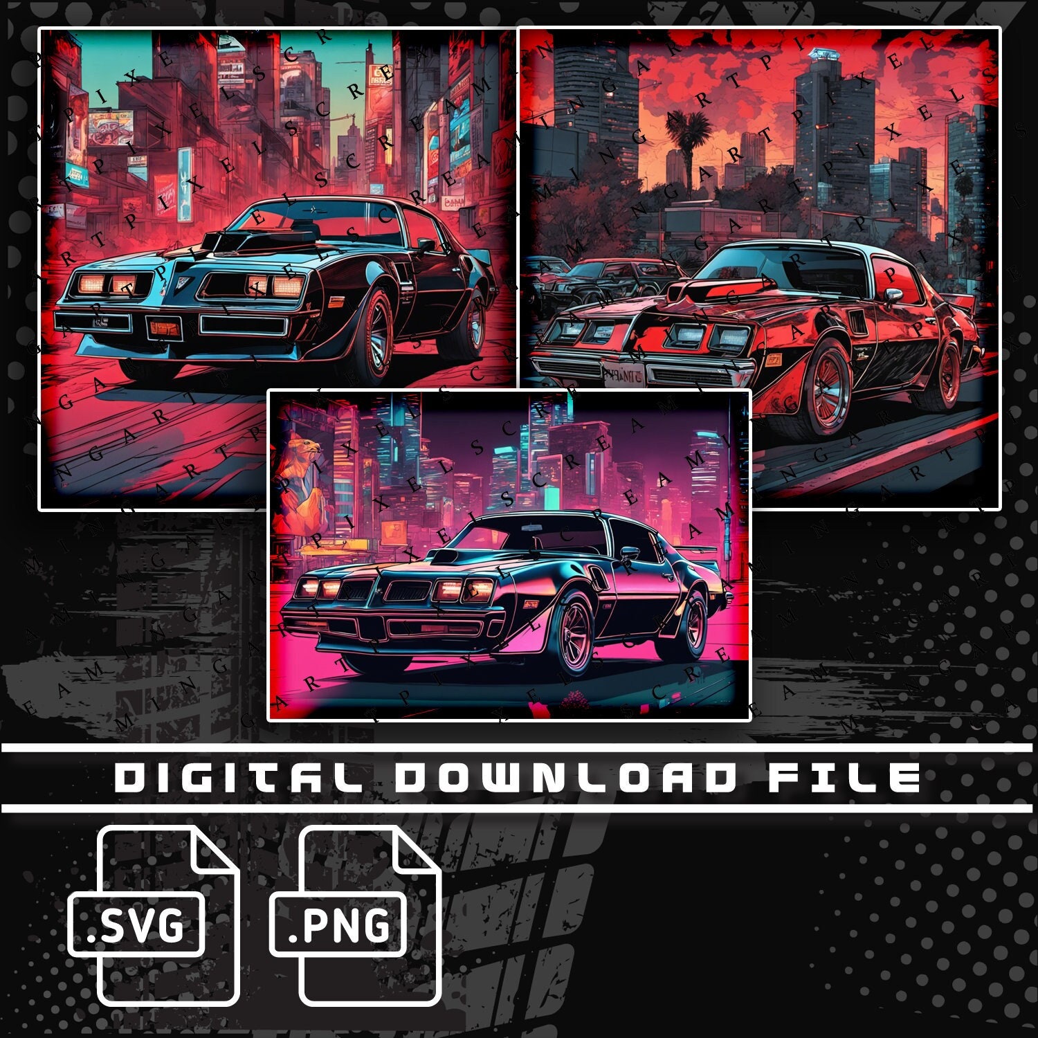 Pontiac Trans Am, Firebird, Bandit Trans Am, Svg and Png, Digital File ...