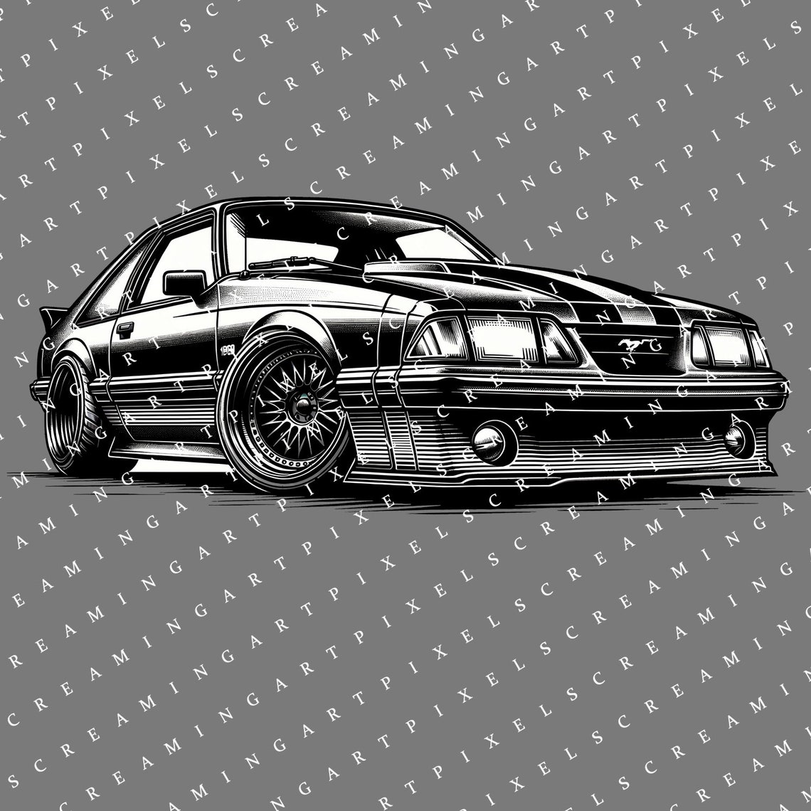 Ford Foxbody Mustang 5.0, Notchback Foxbody Digital File, PNG and SVG ...