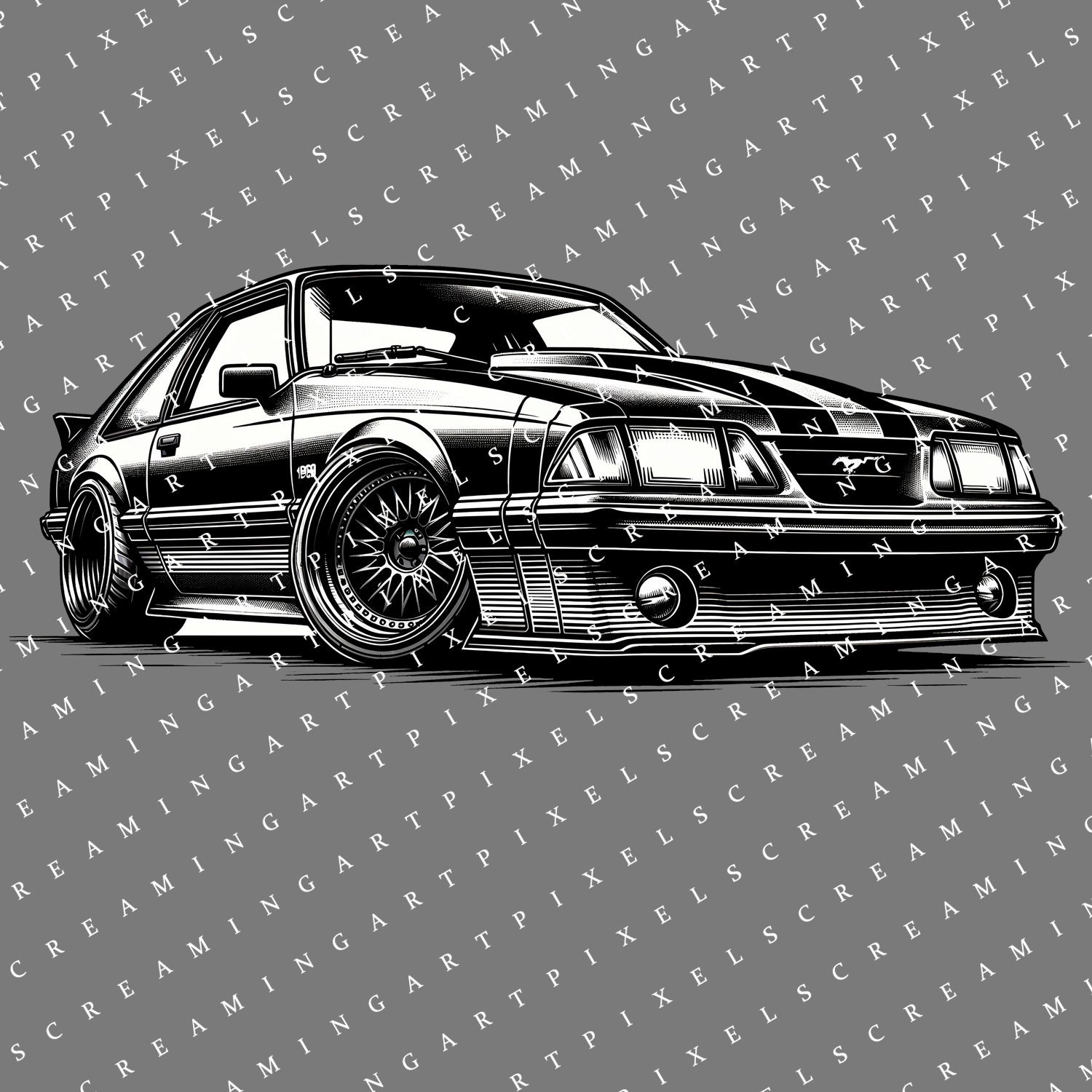 Ford Foxbody Mustang 5.0, Notchback Foxbody Digital File, PNG and SVG ...