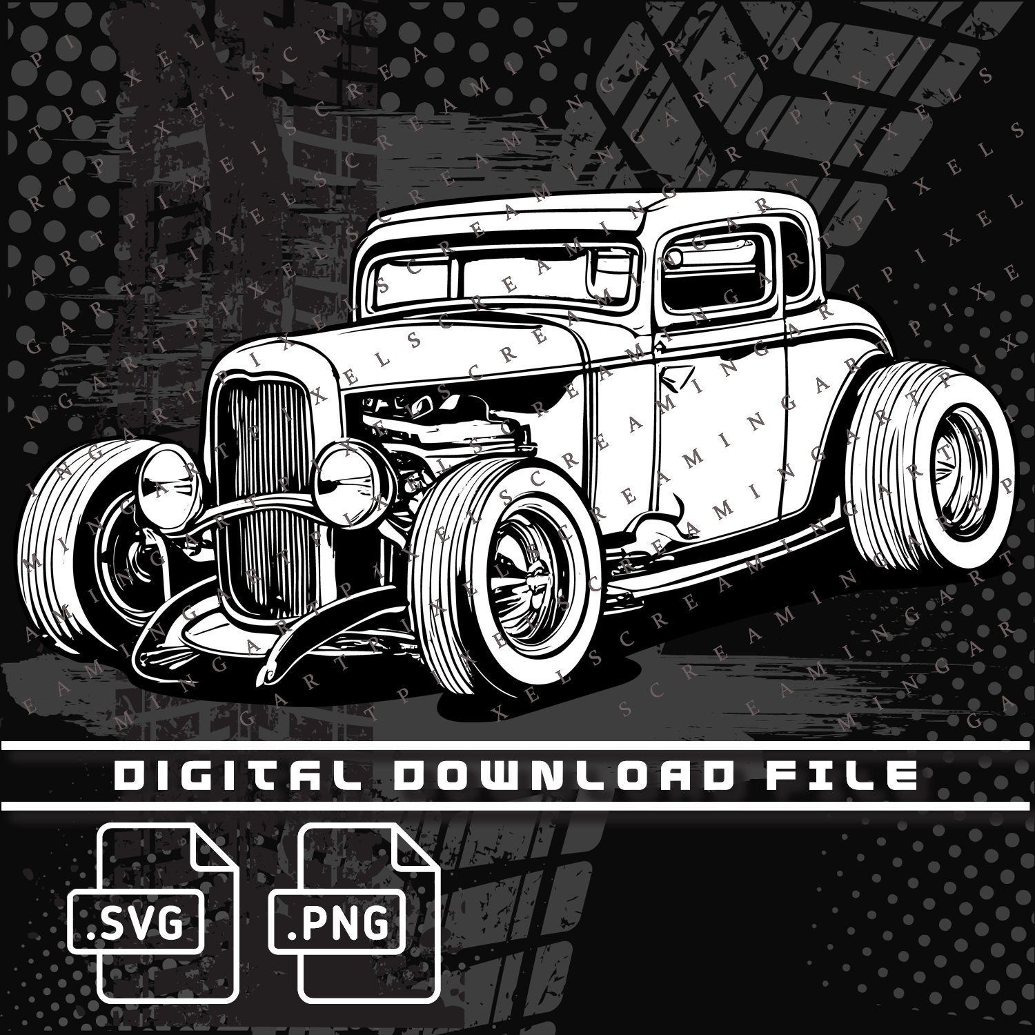 Coupe Hot Rod Deuce Coupe Digital File, 1932 Coupe Silhouette, Hot Rod ...