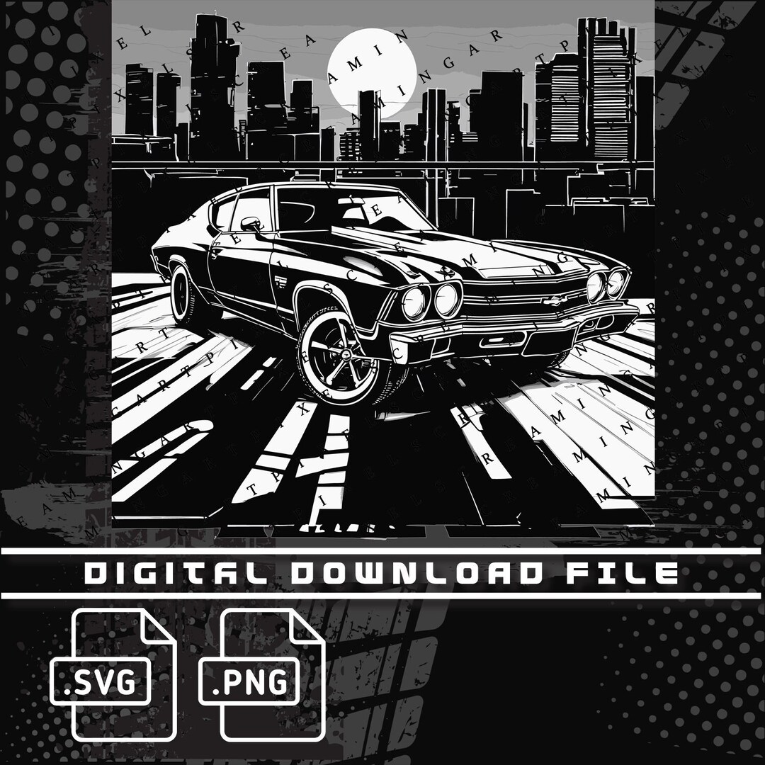 Chevy Chevelle SS, Chevelle Silhouette Digital File, Png & Svg File ...