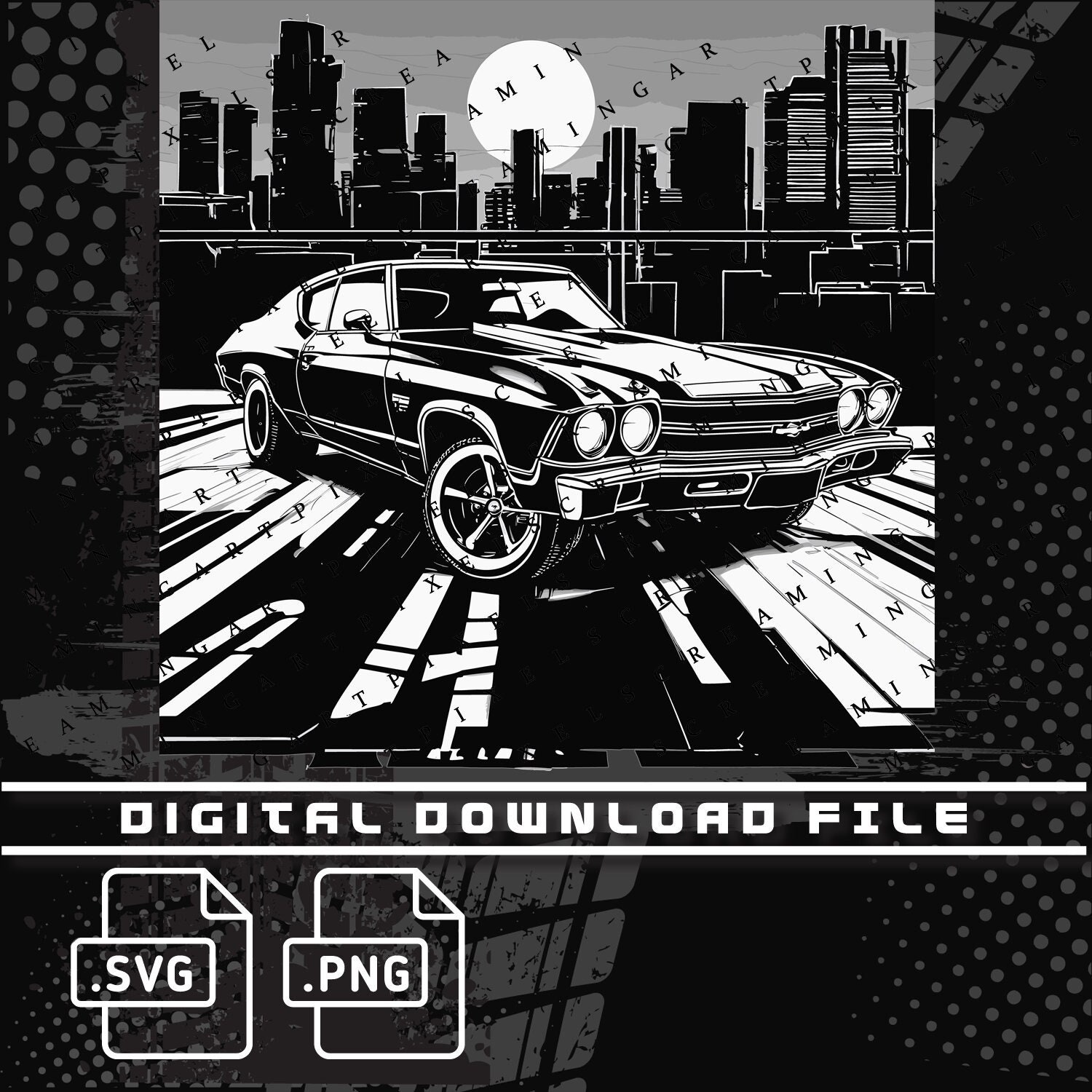 Chevy Chevelle SS, Chevelle Silhouette Digital File, Png & Svg File ...