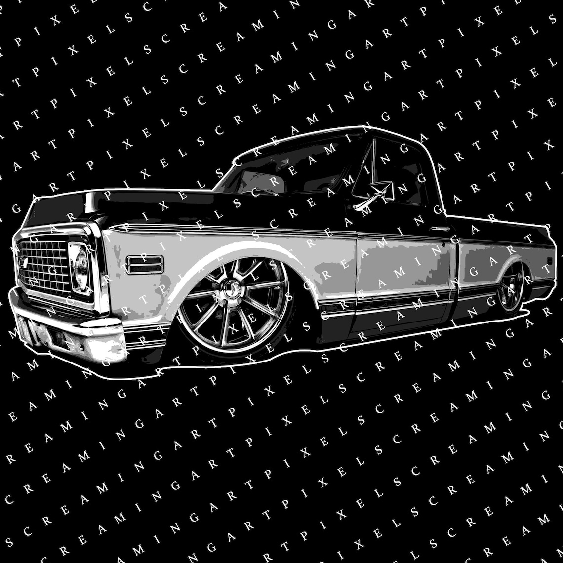 Chevy C10 Custom Slammed Digital File, PNG and SVG File, Chevy C10 ...