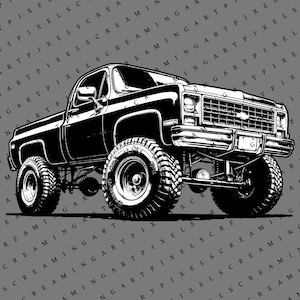 Chevy Squarebody K10 Lifted 4x4 Digital File, PNG and SVG Files, Chevy ...