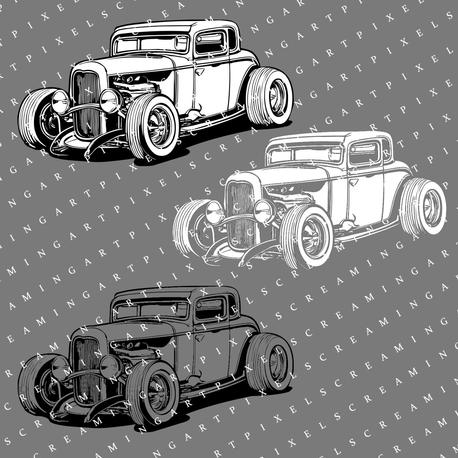 Coupe Hot Rod Deuce Coupe Digital File, 1932 Coupe Silhouette, Hot Rod ...