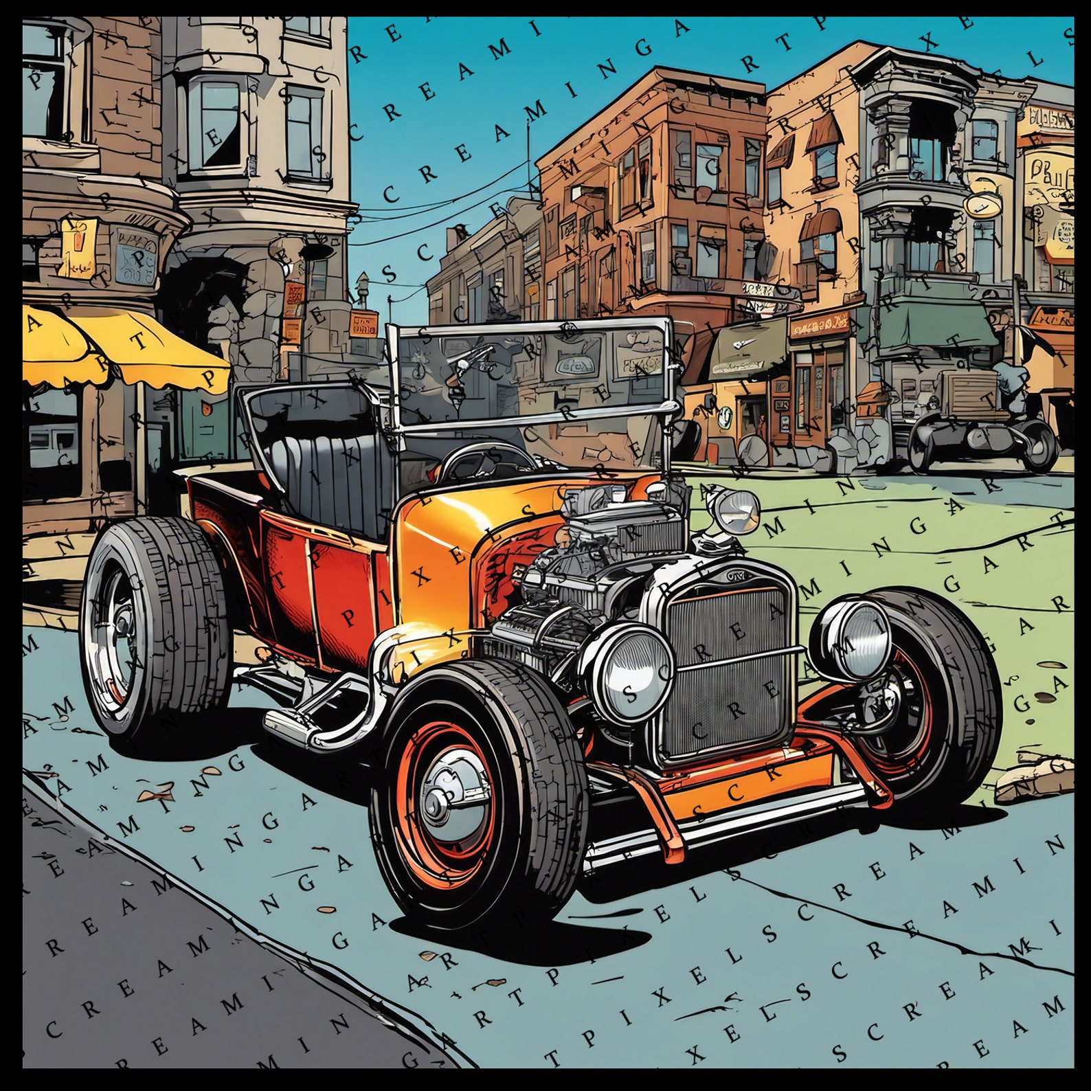 1923 T Bucket, Hot Rod, Rat Rod, City Scene, T-bucket PNG SVG 4 Pack ...