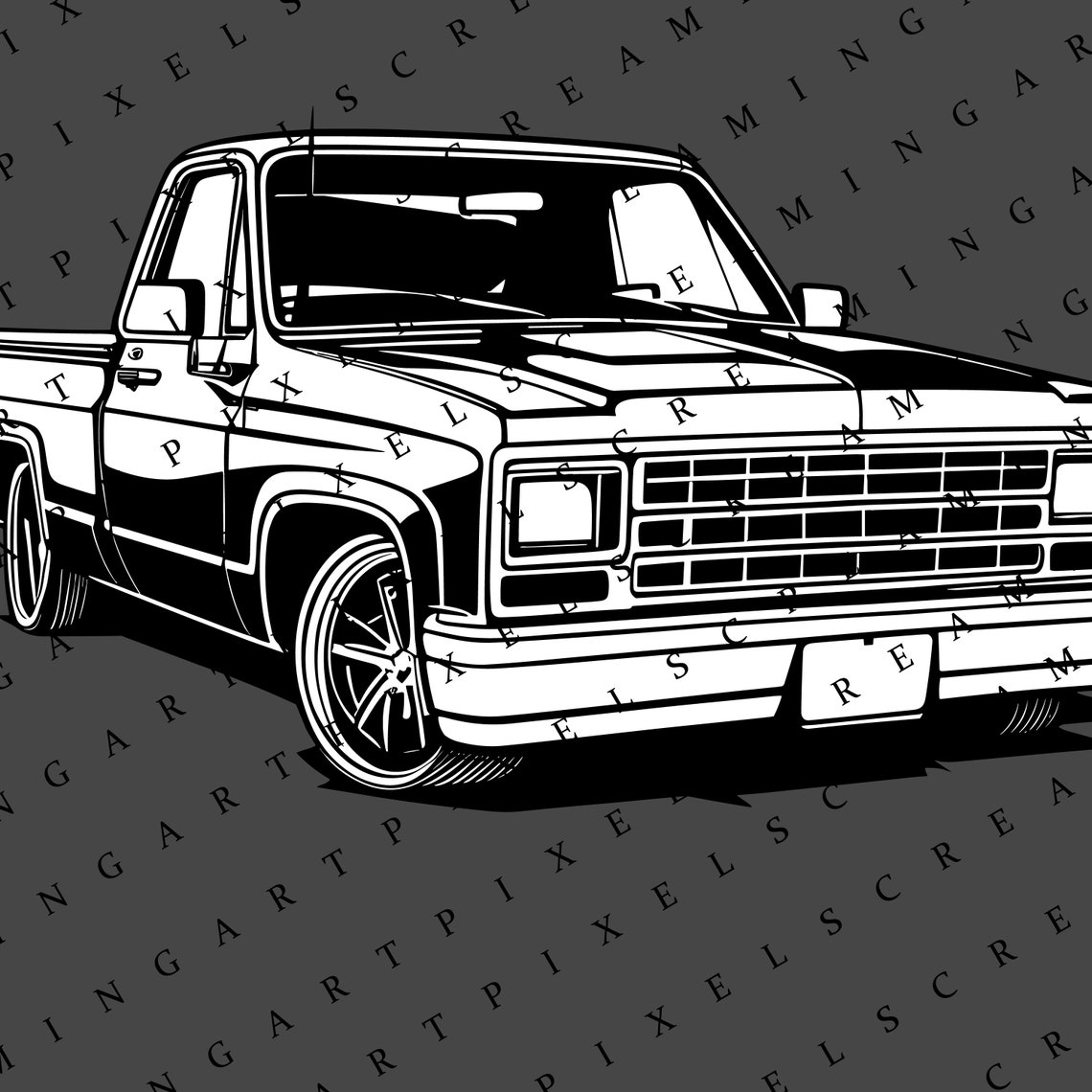 Chevy Squarebody Digital File, C10 Truck File, Chevy Truck, PNG and SVG ...