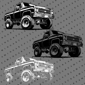 Chevy Squarebody K10 Lifted 4x4 Digital File, PNG and SVG Files, Chevy ...