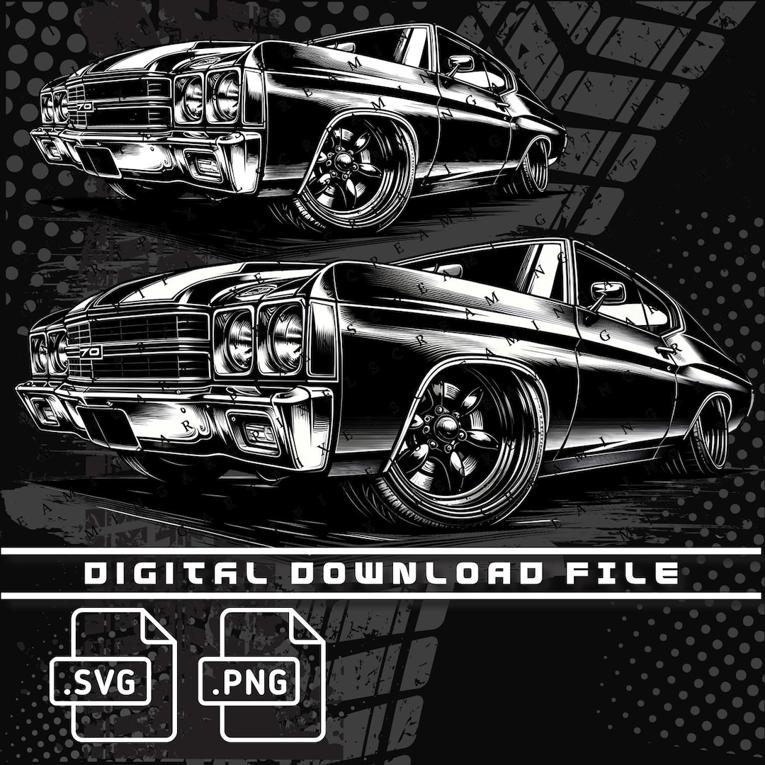 Chevy Chevelle SS, Chevelle Silhouette Digital File, Png & Svg File ...