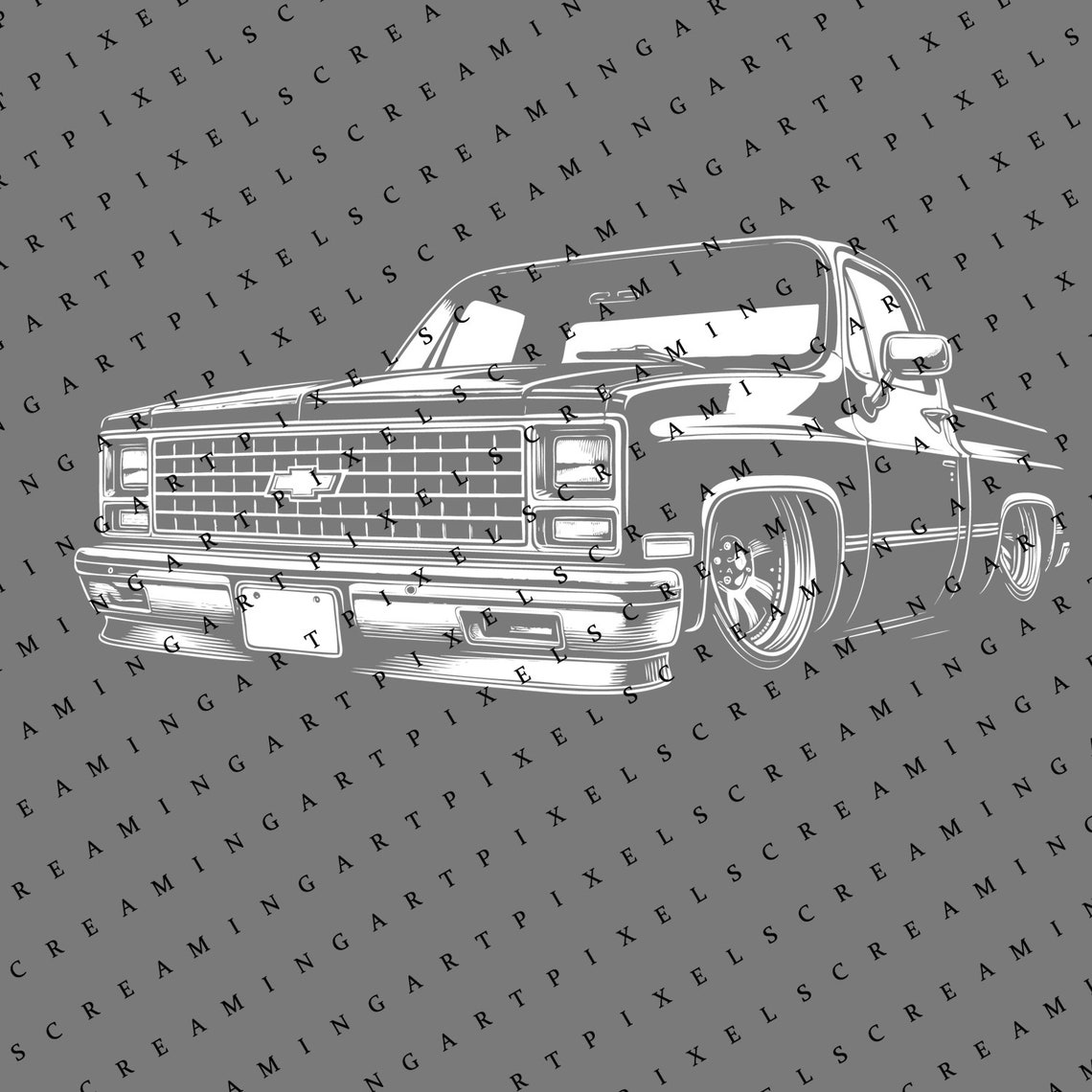Chevy Squarebody Slammed C10 Digital File, PNG and SVG Files, Chevy C10 ...
