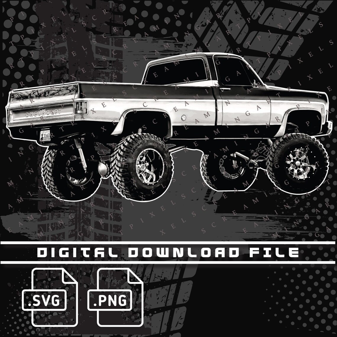 Chevy K20 Squarebody Truck, Digital File, PNG and SVG File, Chevy K10 ...