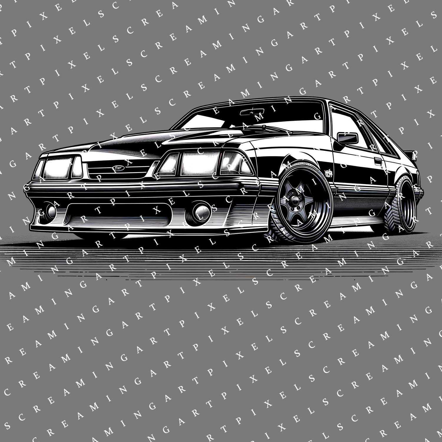Ford Foxbody Mustang 5.0, Notchback Foxbody Digital File, PNG and SVG ...