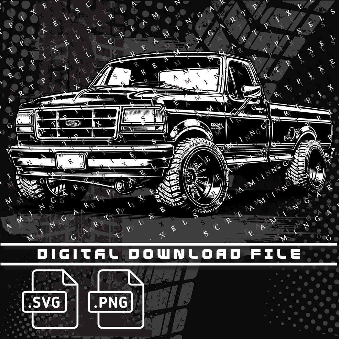Ford Powerstroke F250 Diesel Digital File, PNG and SVG Files, Graphic ...