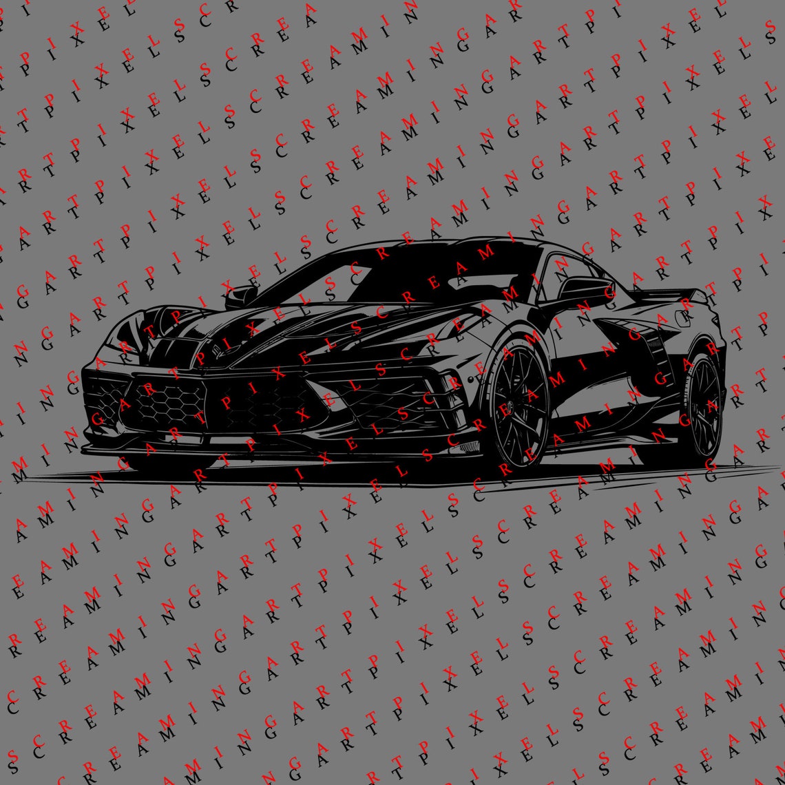 2024 Chevy Corvette C8 Silhouette Digital File, C8 Silhouette, Chevy ...