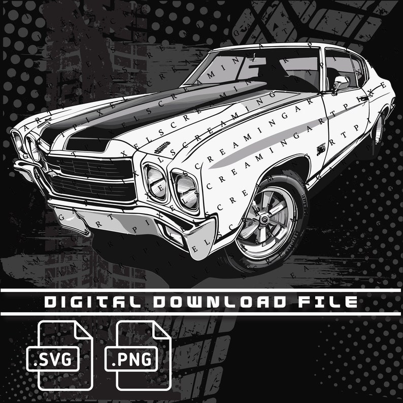 Chevy Chevelle SS, Chevelle Silhouette Digital File, Png & Svg File ...