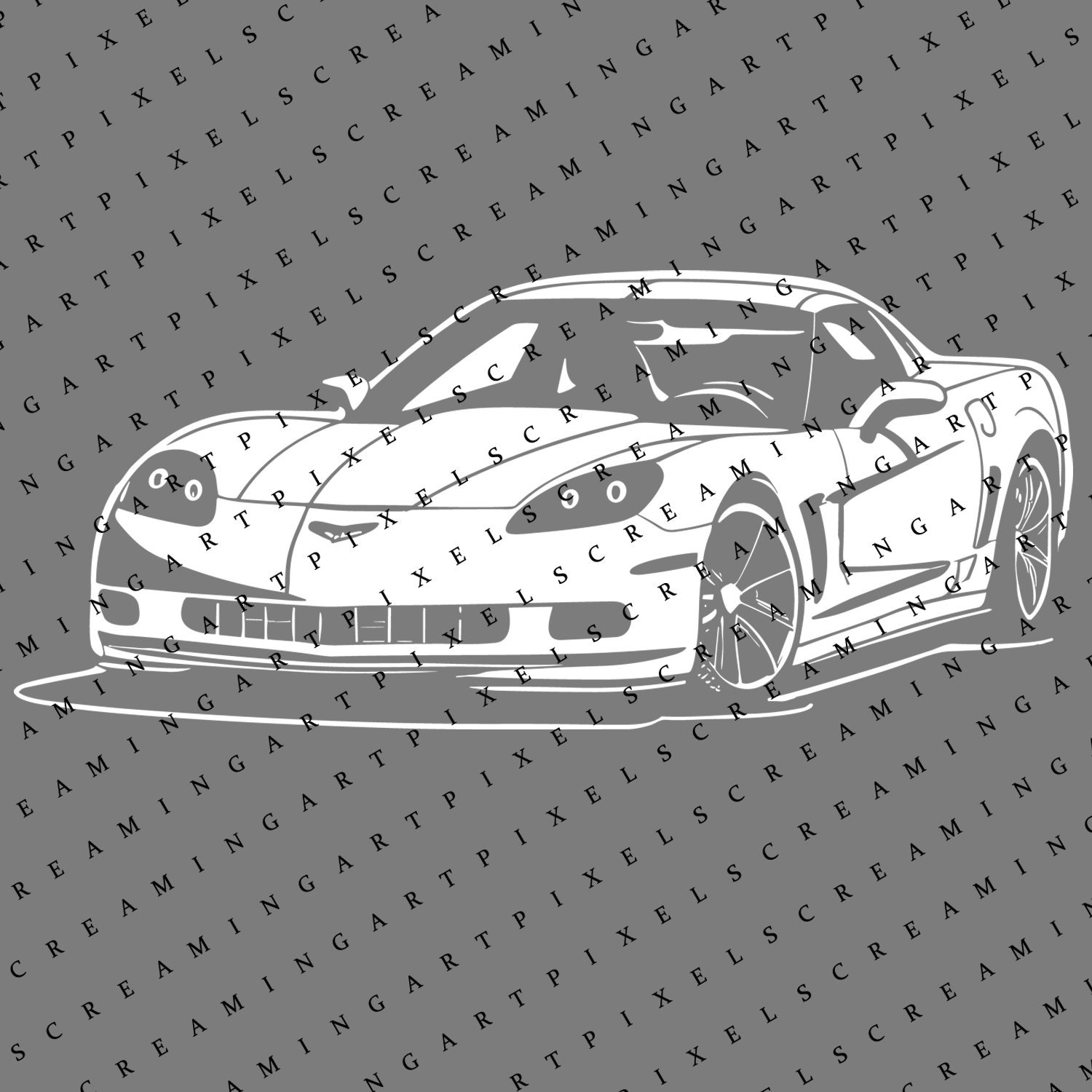 Chevy Corvette Silhouette Digital File, C5, C6 Silhouette, Chevy Racing ...