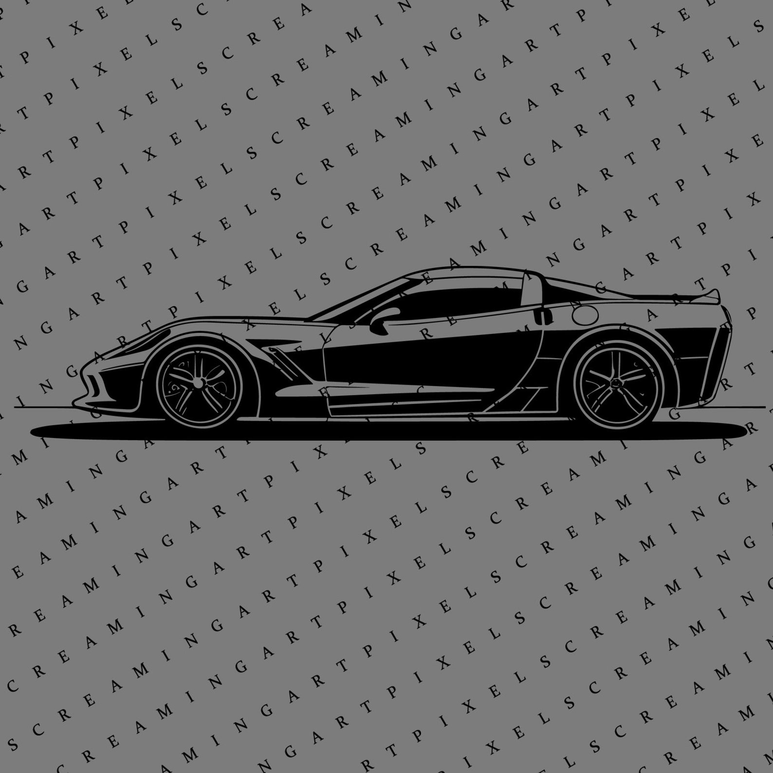 Chevy Corvette Silhouette Digital File, C5, C6 Silhouette, Chevy Racing ...