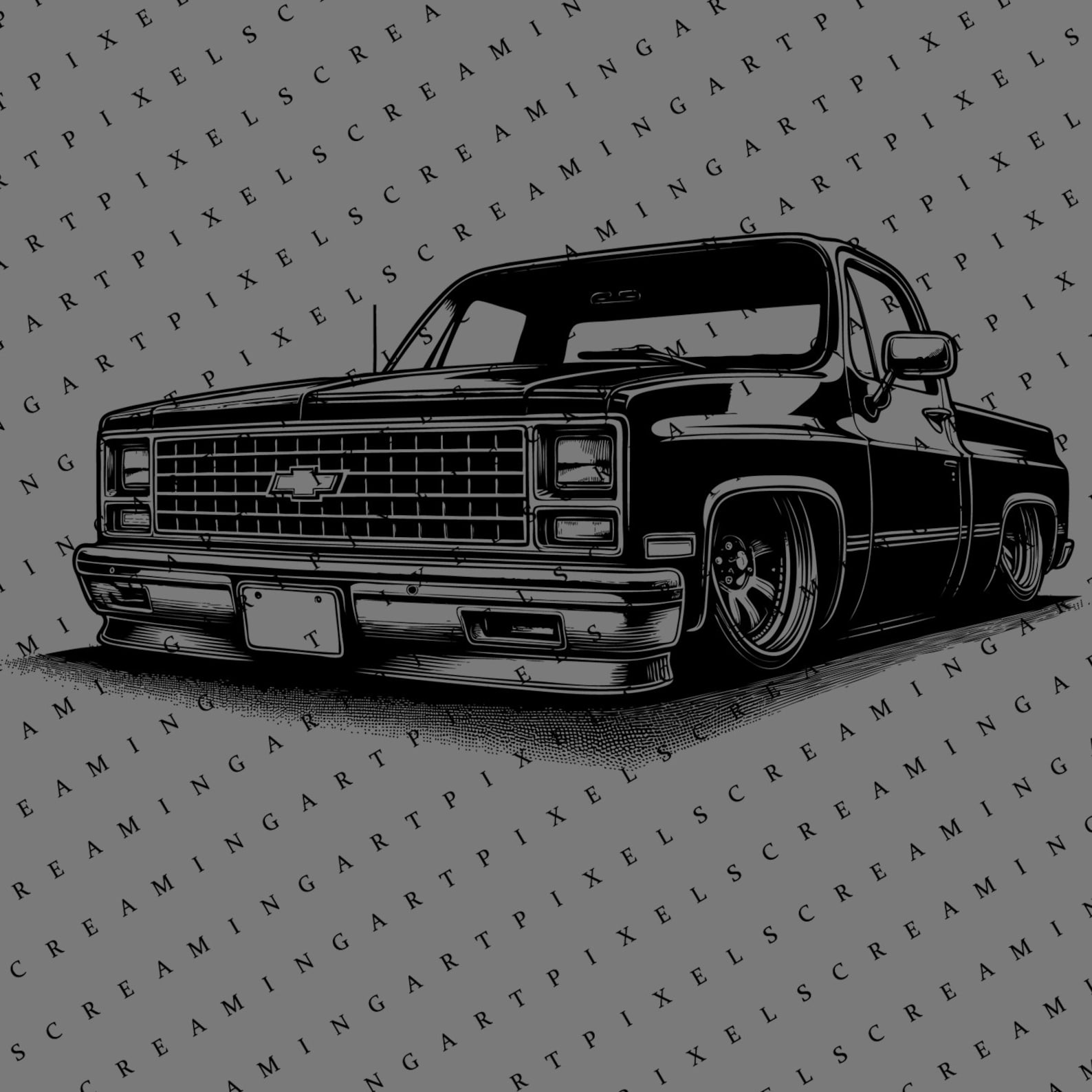 Chevy Squarebody Slammed C10 Digital File, PNG and SVG Files, Chevy C10 ...