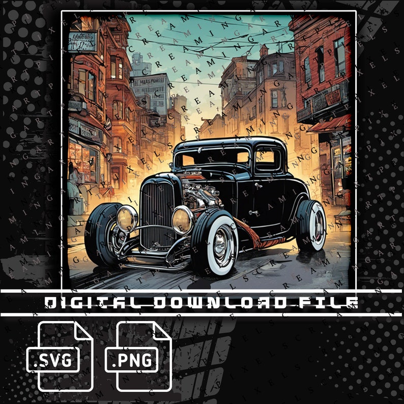 1932 Hot Rod Coupe, Rat Rod, Hot Rod PNG SVG 4 Pack, Old School Cool ...