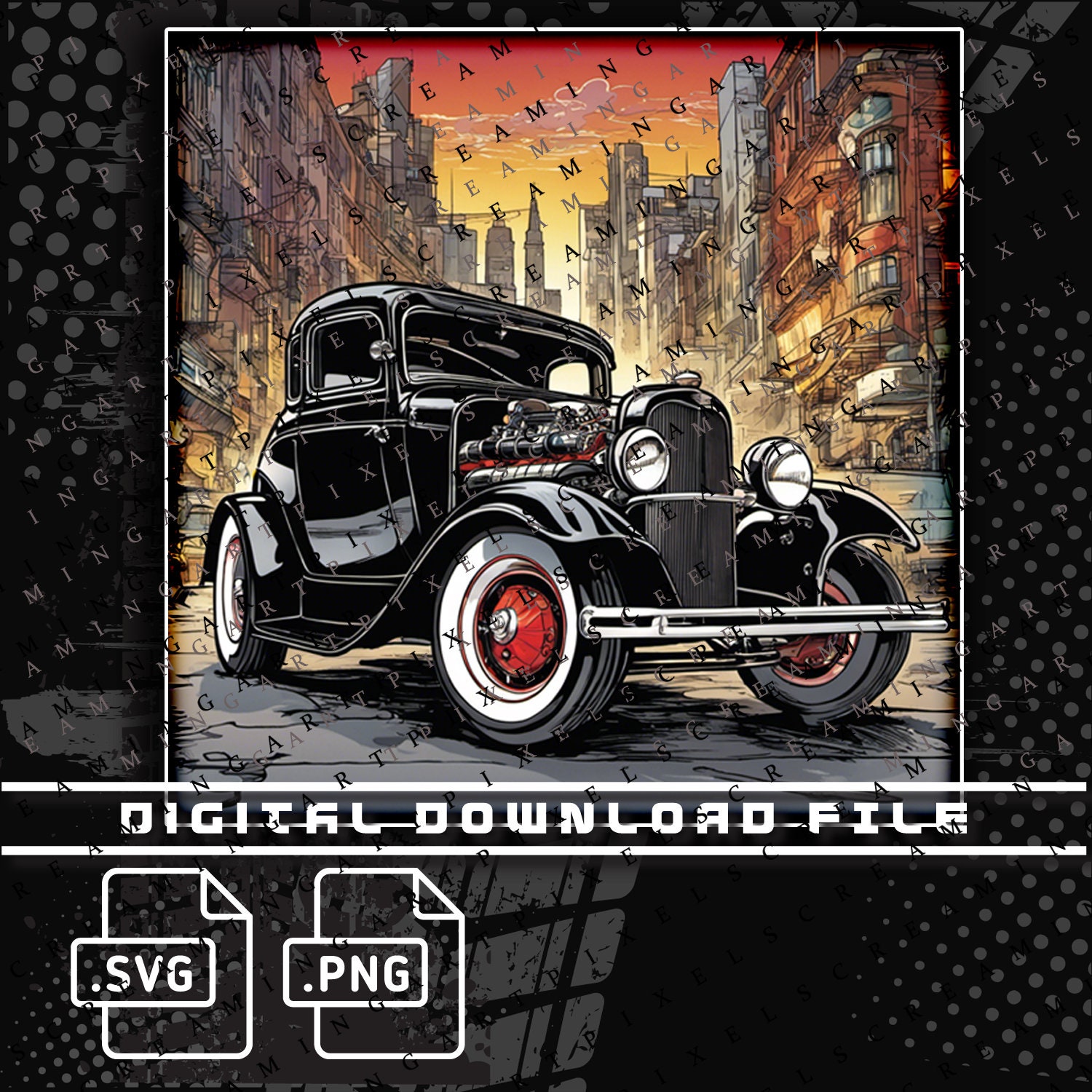 1932 Hot Rod Coupe, Rat Rod, Hot Rod PNG SVG 4 Pack, Old School Cool ...