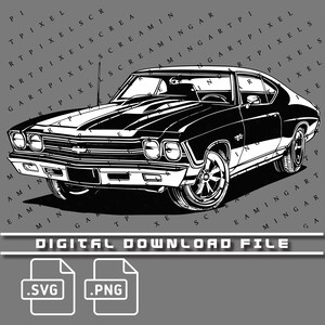 Chevy Chevelle SS, Chevelle Silhouette Digital File, Png & Svg File ...