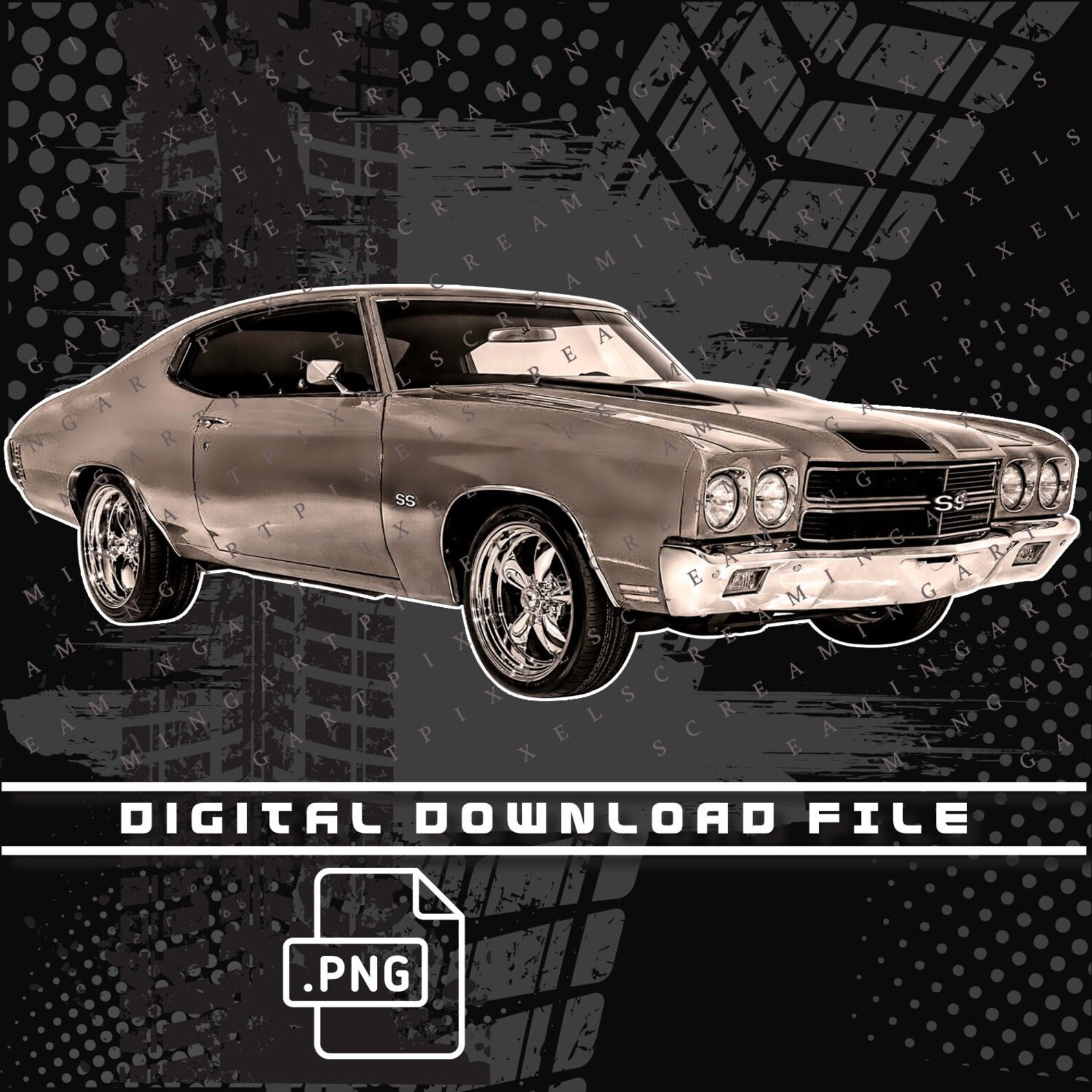Chevy Chevelle SS, Digital File, PNG File, 1970 Chevelle, Graphic Clip ...